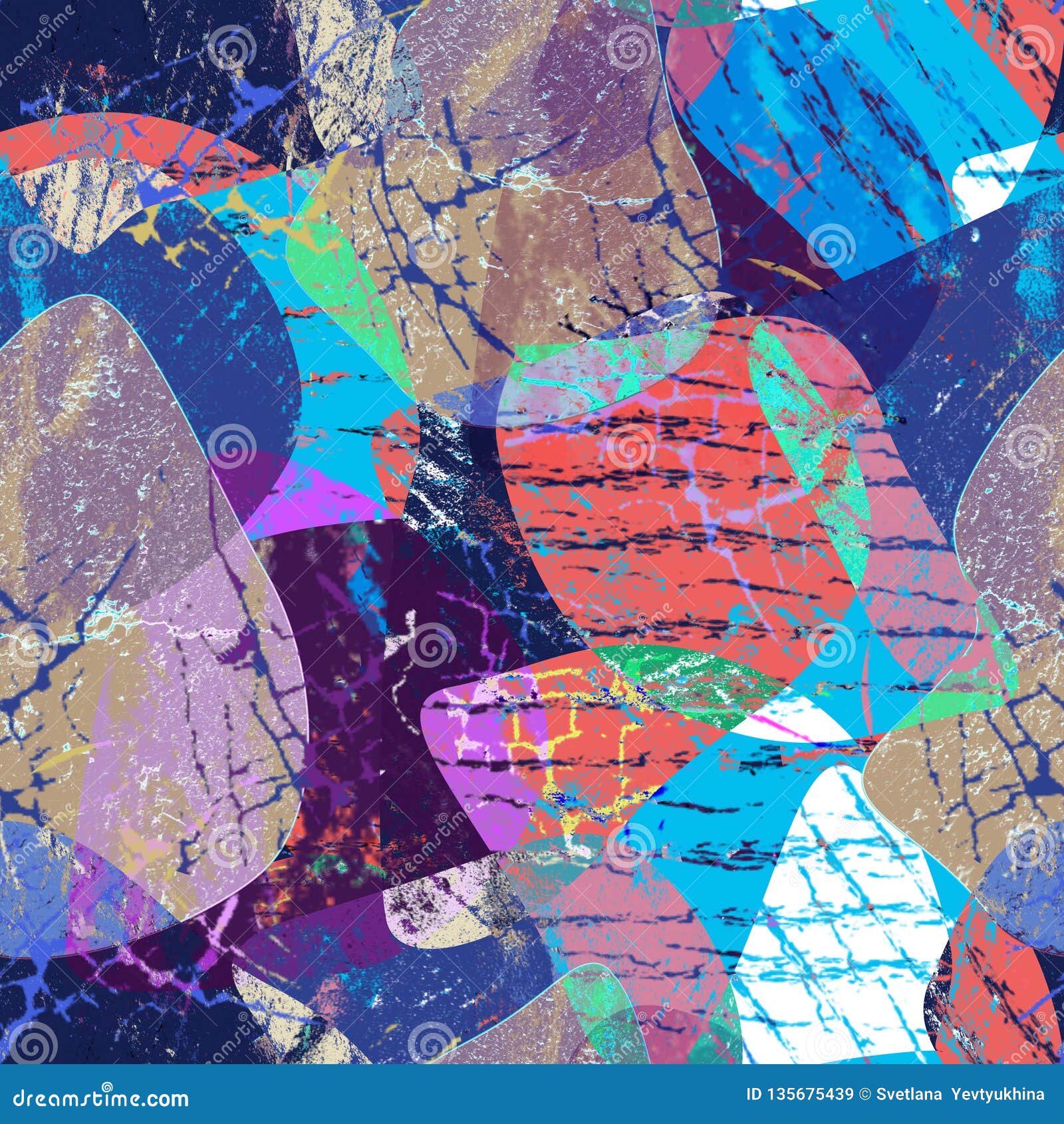 Seamless Grunge Abstract Pattern. Multicolor Background Stock ...