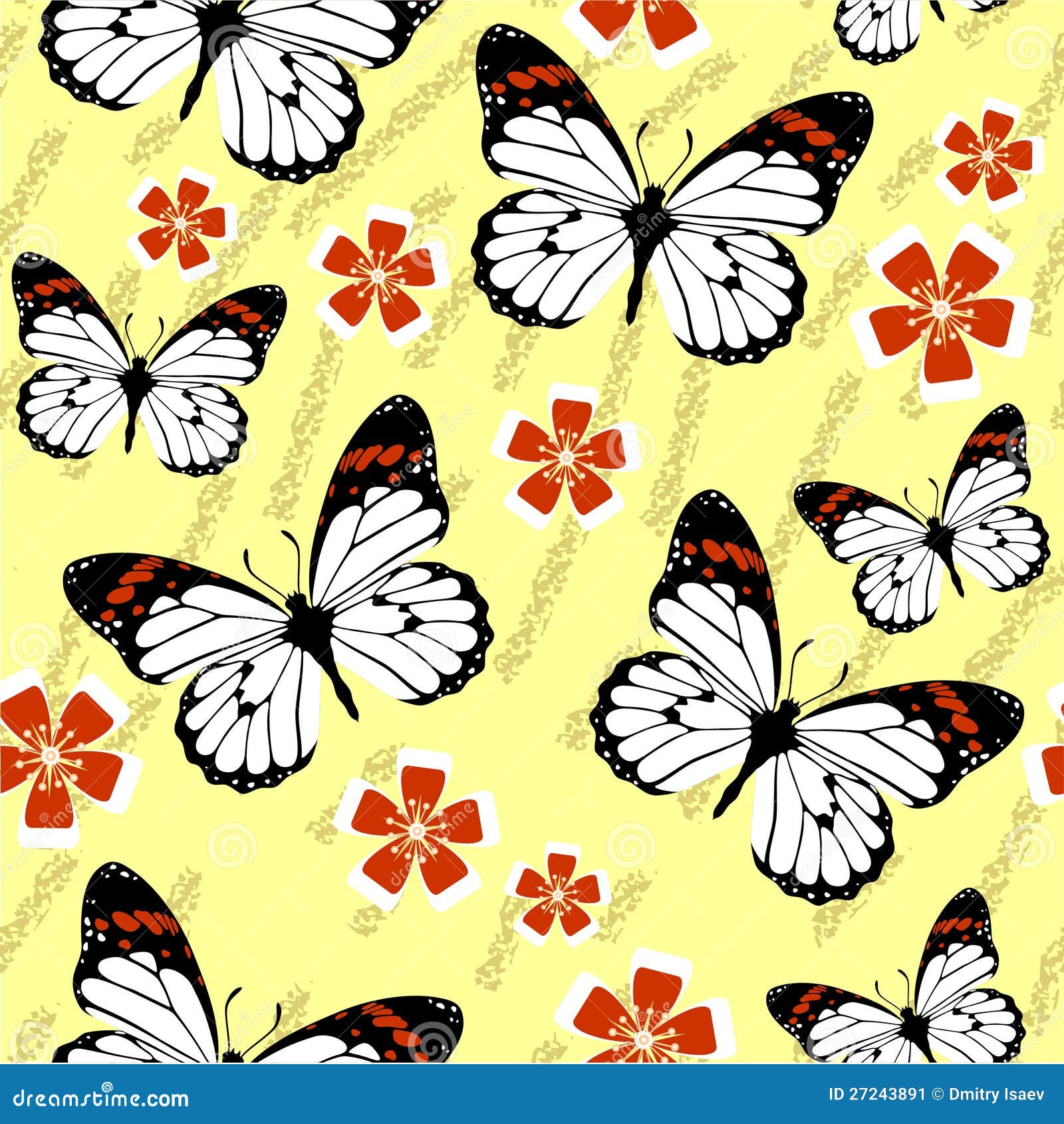 Seamless Grunge Butterfly Texture 528 Stock Vector - Illustration of ...