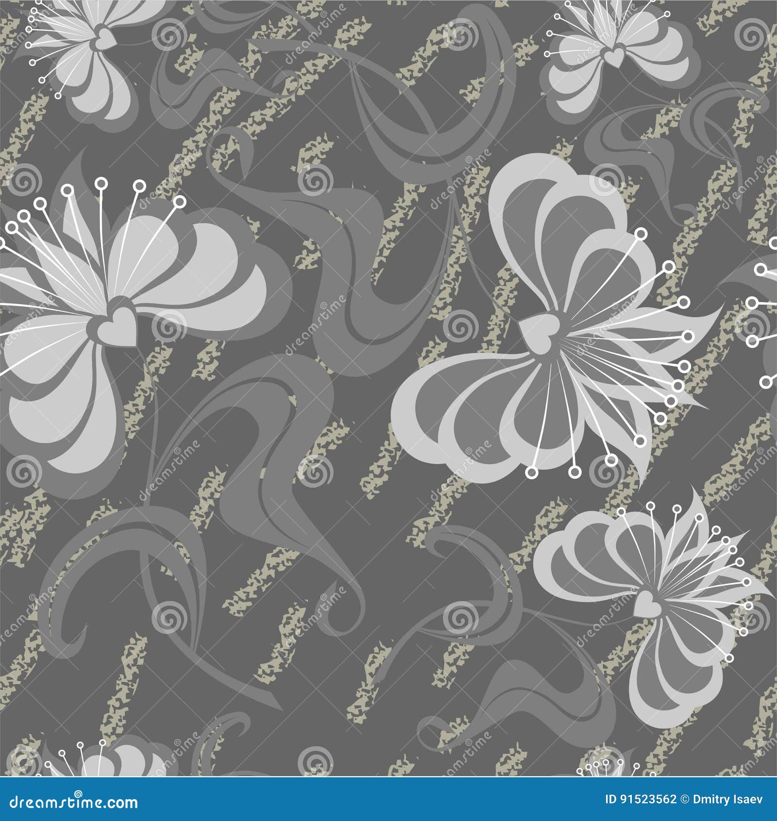 Seamless Grunge Flower Texture 524 Stock Vector - Illustration of ...