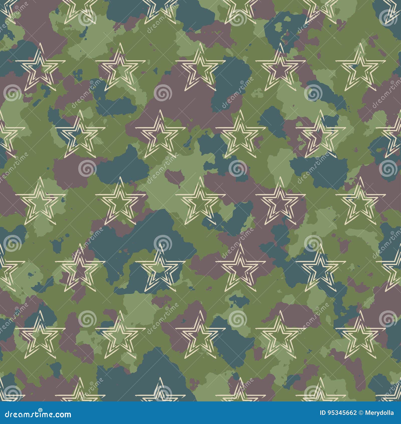 Seamless Grunge Military Pattern with Stars Stock Illustration ...