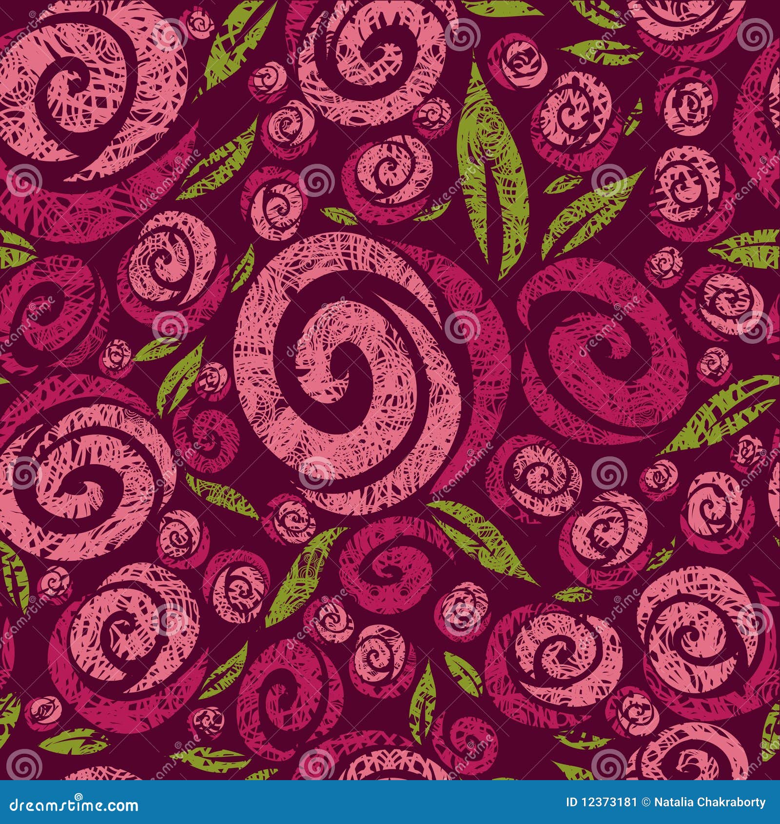 Seamless Grunge Pink Rose Pattern Stock Vector - Illustration of ...