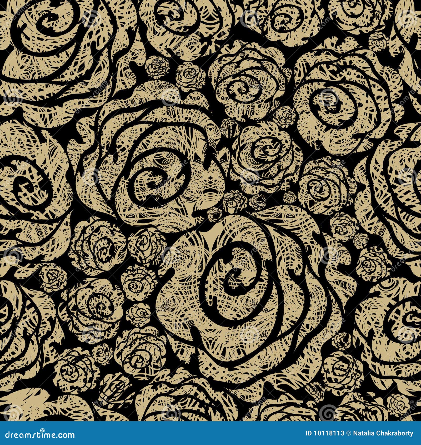 Seamless Grunge Rose Pattern Stock Vector - Illustration of twirl ...
