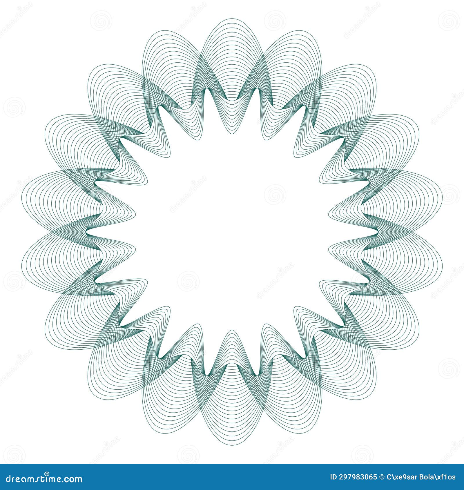 Vector Abstract Guilloche Patterns. Line Frames and Circular Rosettes ...