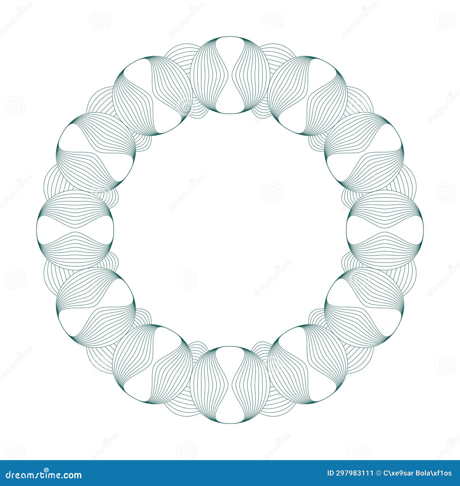 Vector Abstract Guilloche Patterns. Line Frames and Circular Rosettes ...