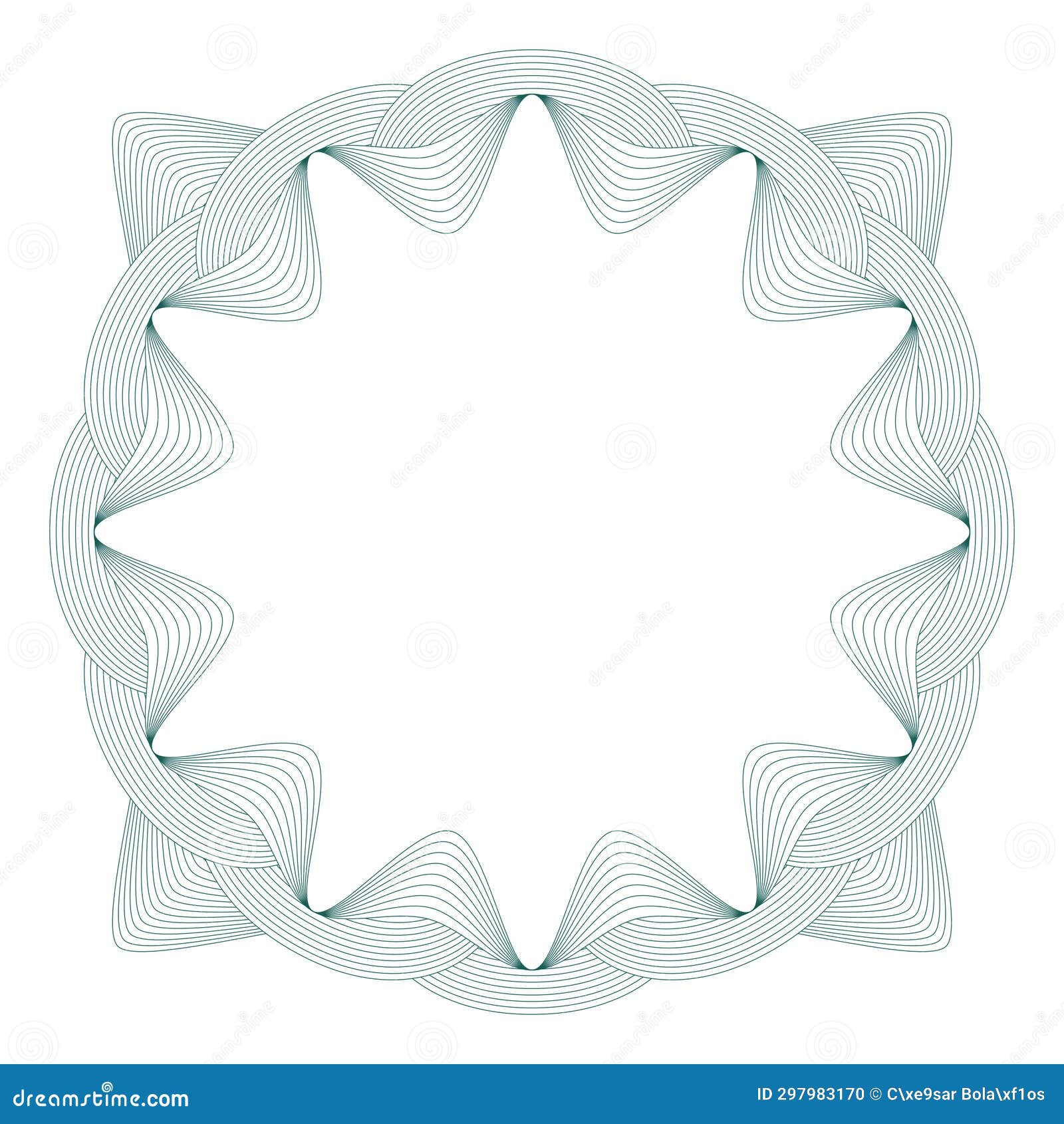Vector Abstract Guilloche Patterns. Line Frames and Circular Rosettes ...