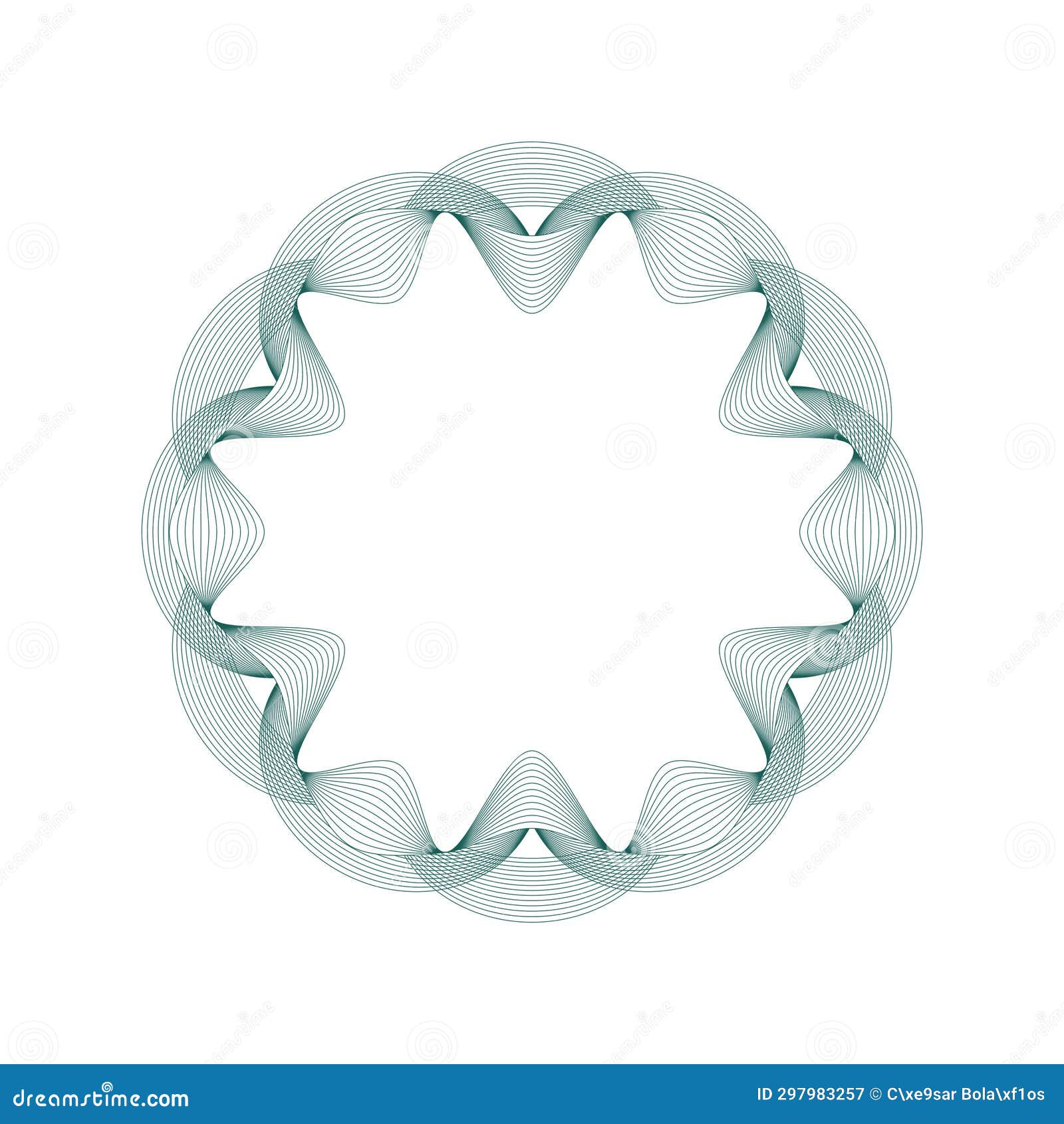 Vector Abstract Guilloche Patterns. Line Frames and Circular Rosettes ...
