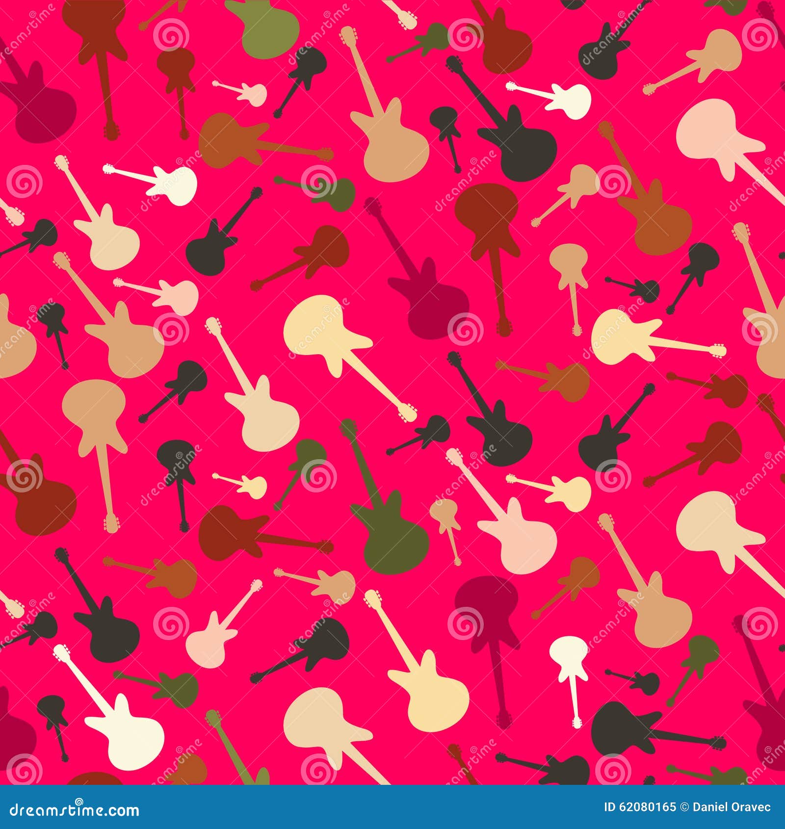 Seamless Guitars Pattern Background Stock Vector - Illustration of ...