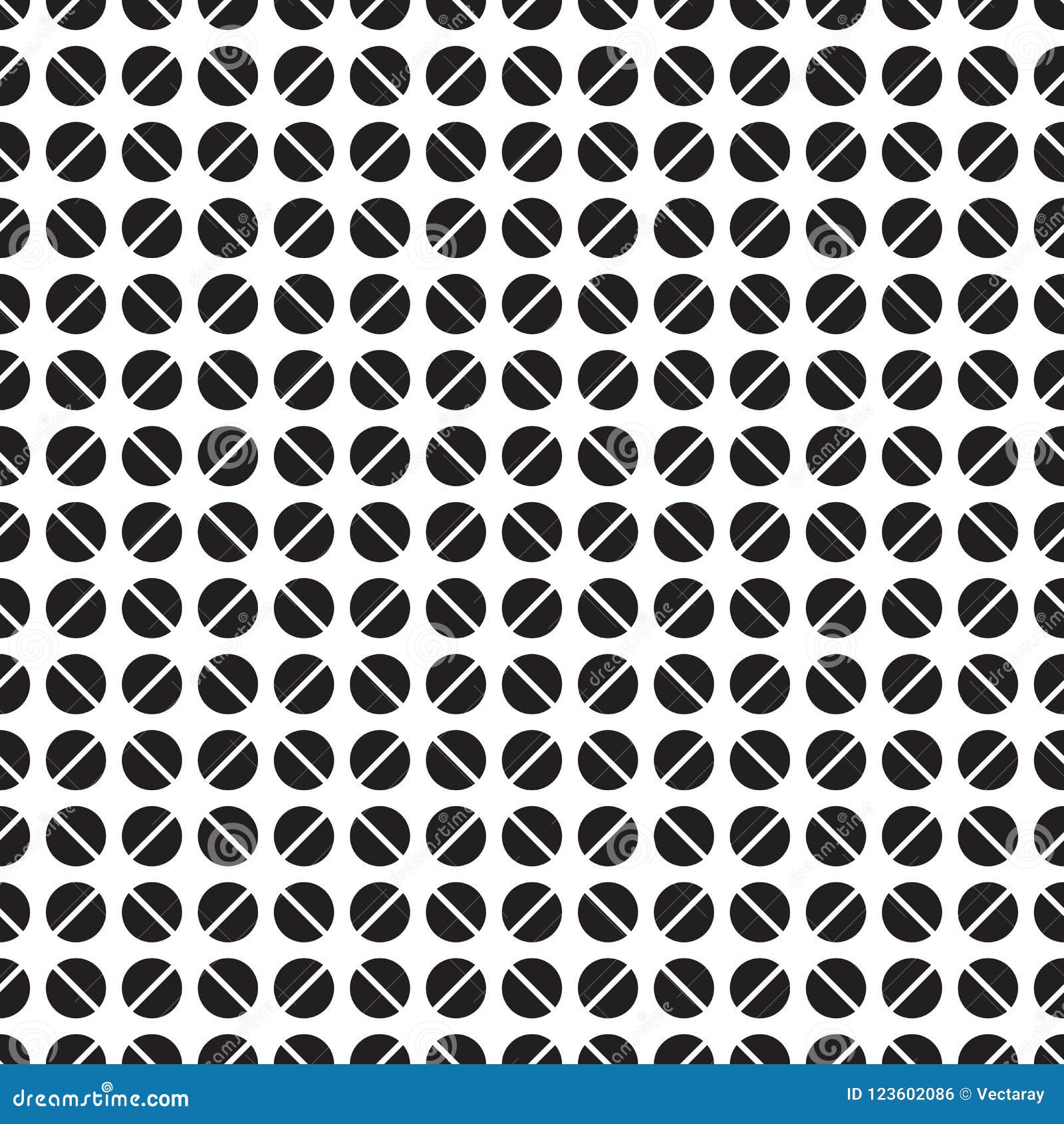 Seamless Half Circle Grid Pattern. Split Circle Texture Vector ...