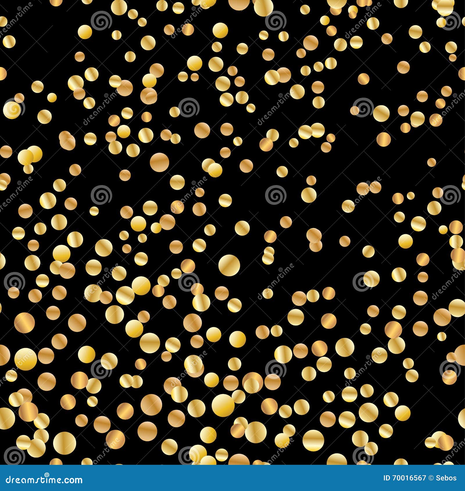 Seamless Halftone Gold Pattern. Abstract Vector Colored Round Dots ...