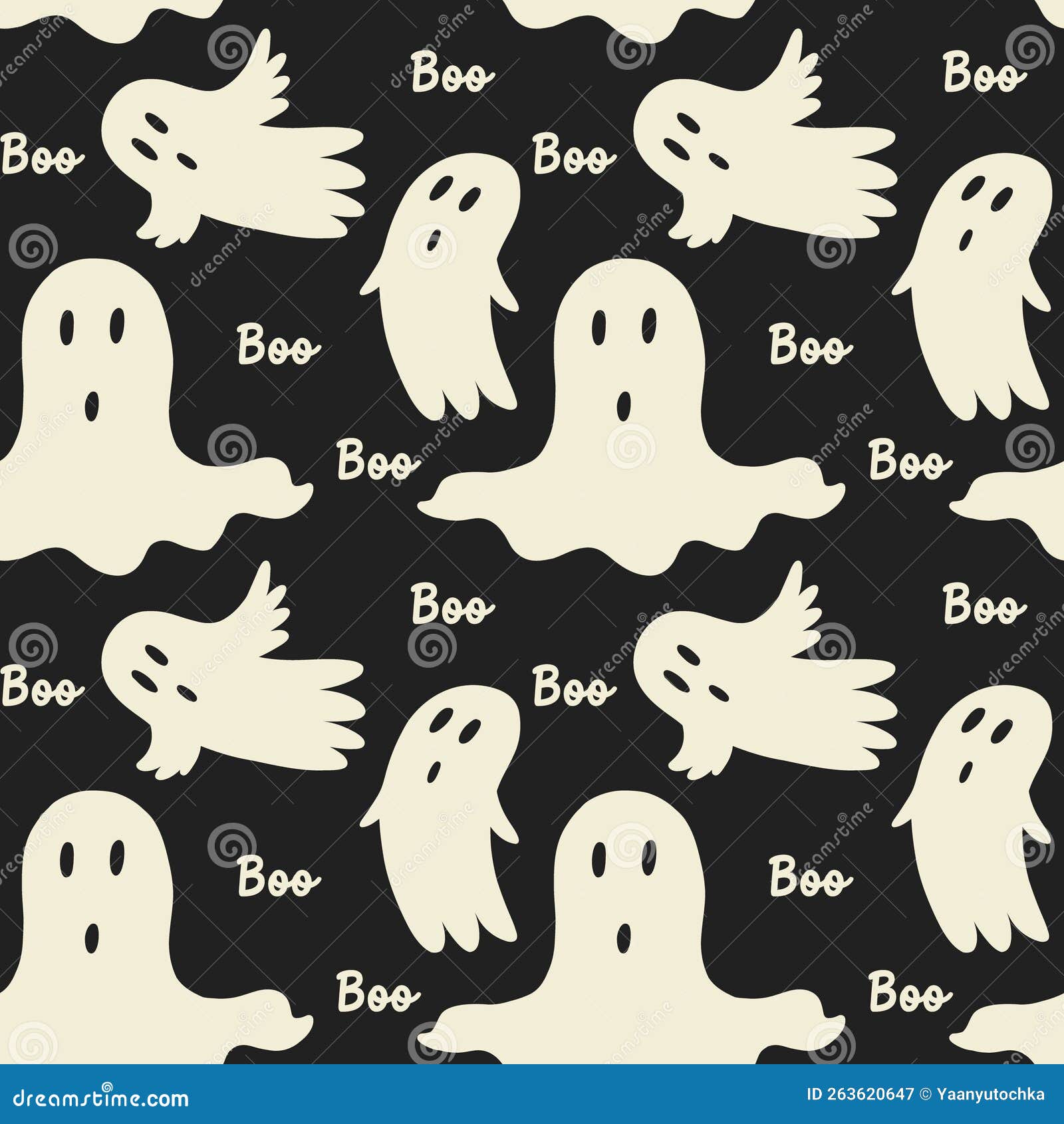 Seamless Halloween Ghost Pattern Stock Vector - Illustration of ...