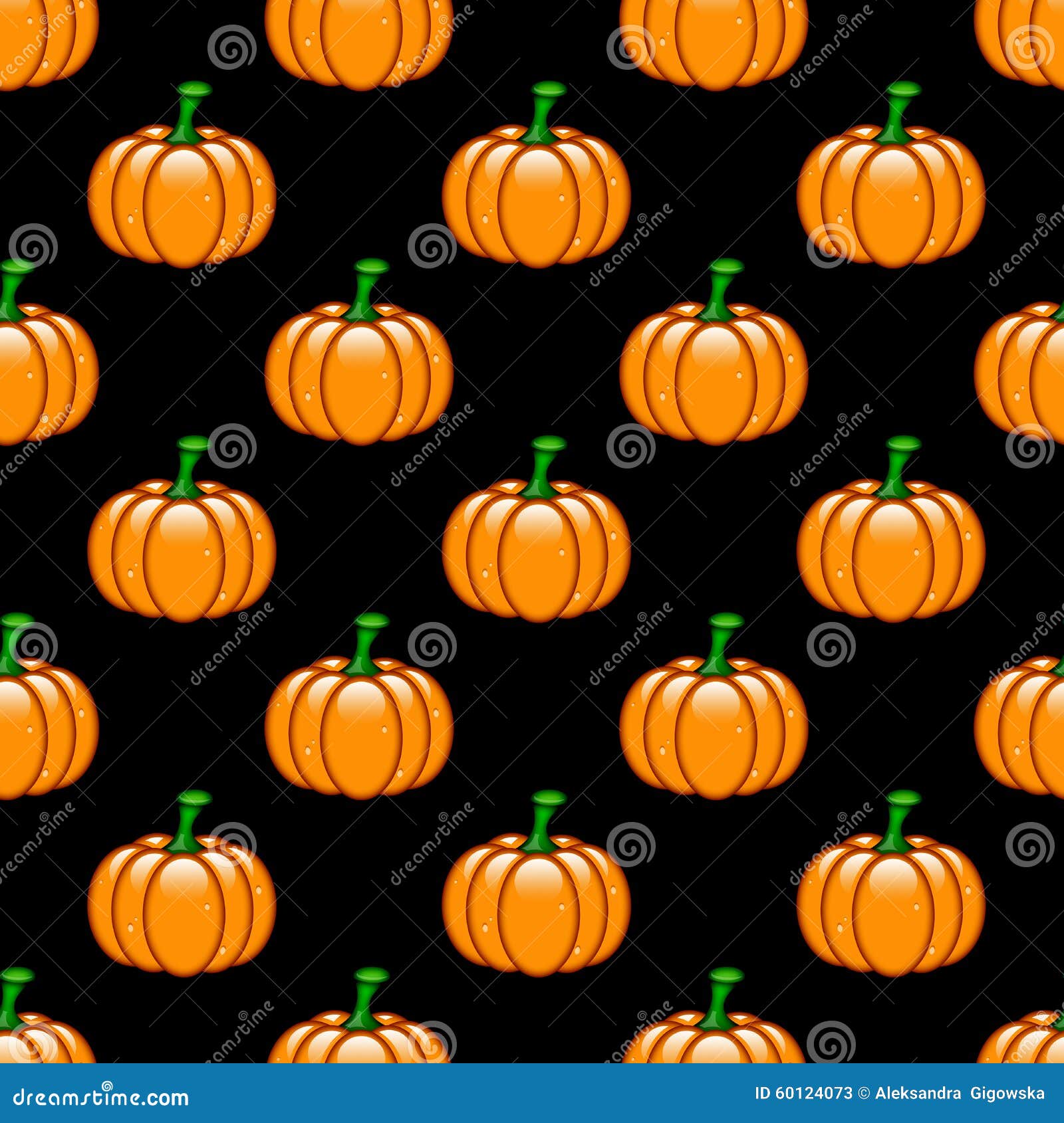 Seamless Halloween Pattern with Orange Pumpkins Stock Illustration ...