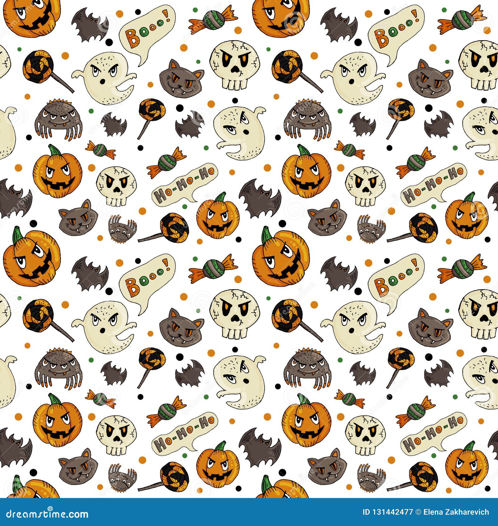 Seamless Halloween pattern stock illustration. Illustration of paint ...