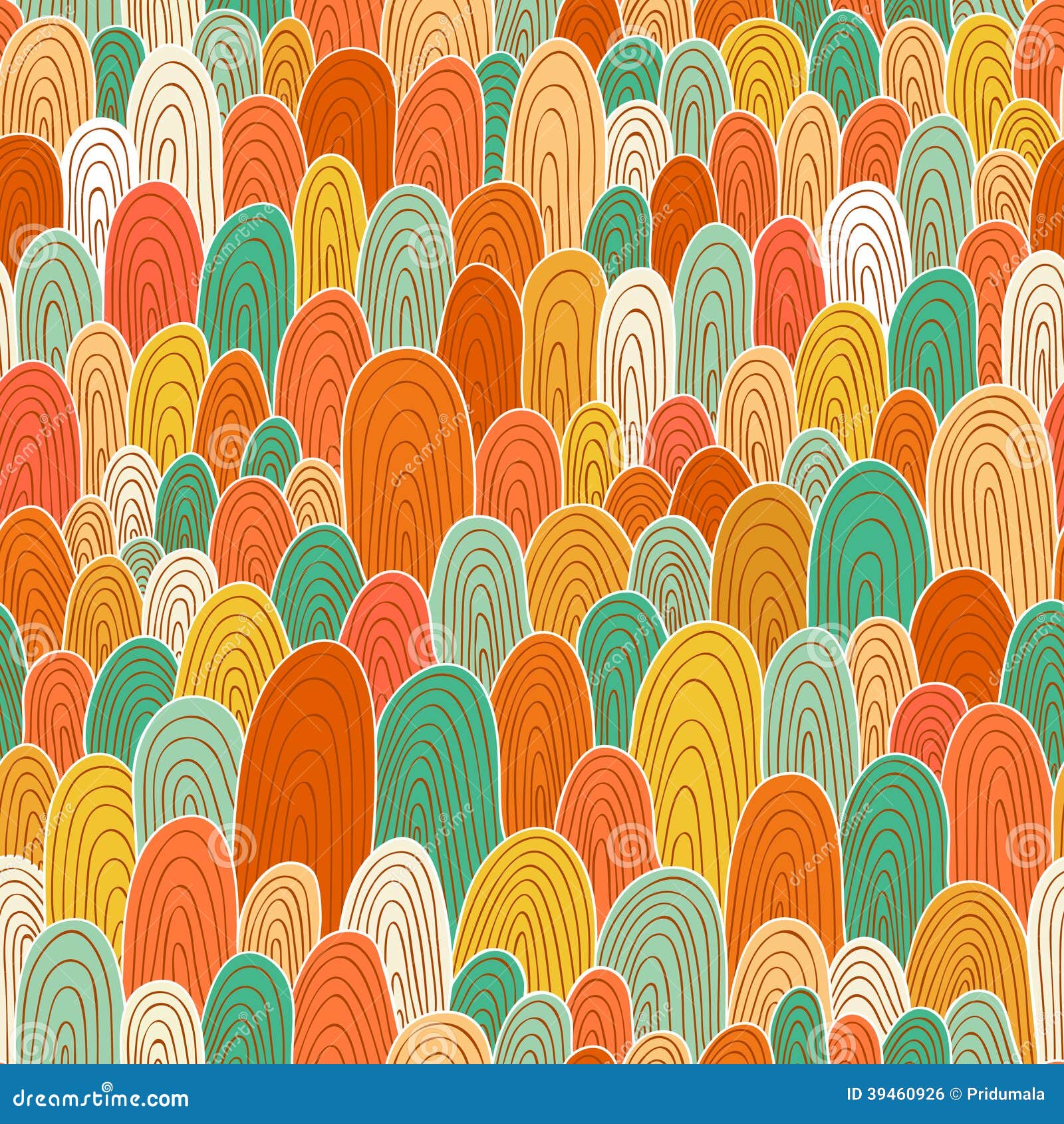 Seamless Hand-drawn Abstract Pattern. Endless Texture in Warm Co Stock ...