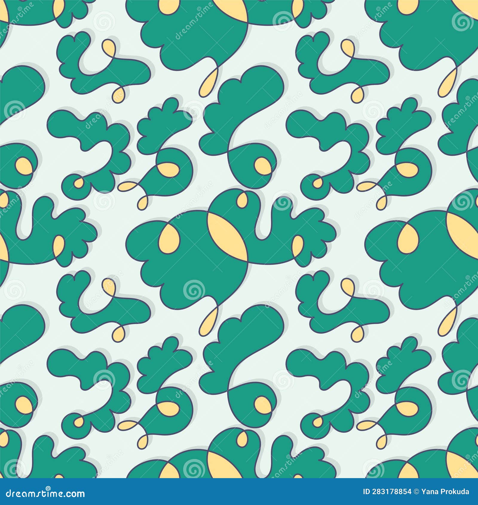 Seamless Hand Drawn Artwork with Natural Abstract Patterns Stock ...