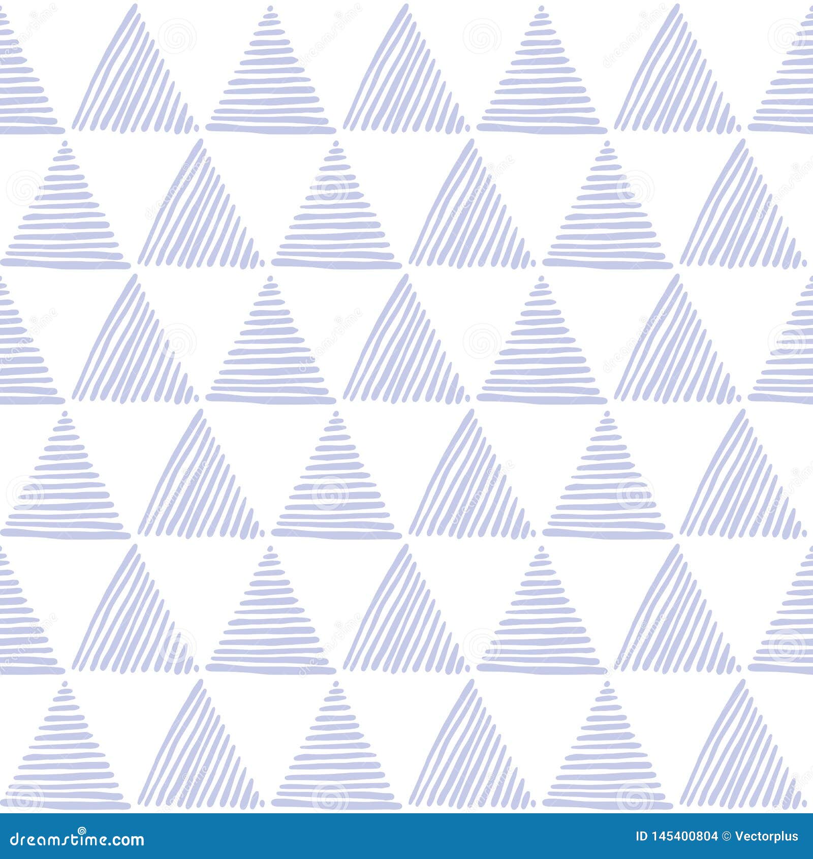 Seamless Hand Drawn Geometric Pattern with Blue Striped Triangles Stock ...