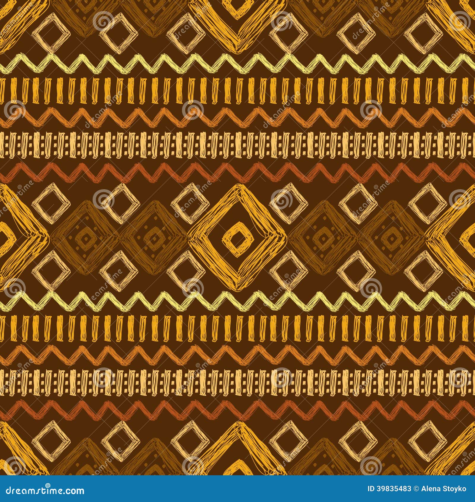 Seamless Hand Drawn Geometric Pattern Stock Vector - Illustration of ...