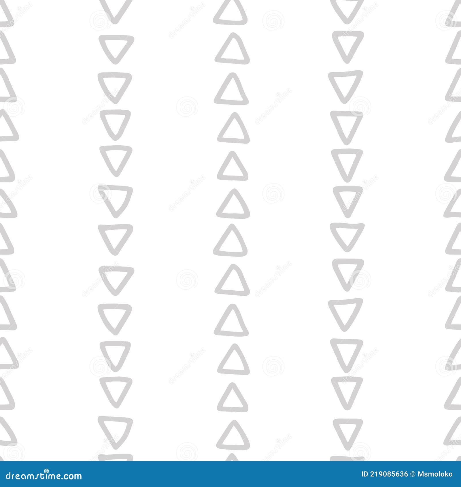 Seamless Hand Drawn Geometric Tribal Pattern with Triangles. Vector ...