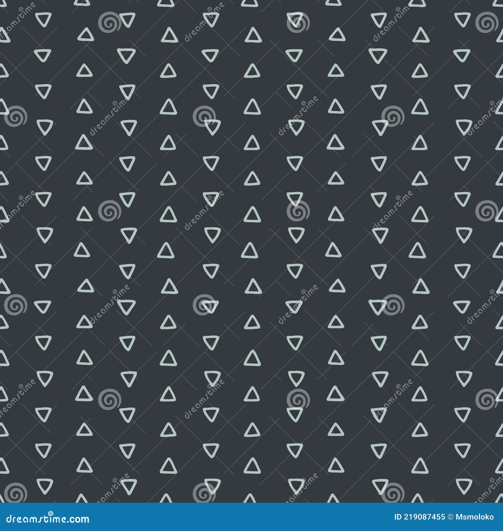 Seamless Hand Drawn Geometric Tribal Pattern with Triangles. Vector ...