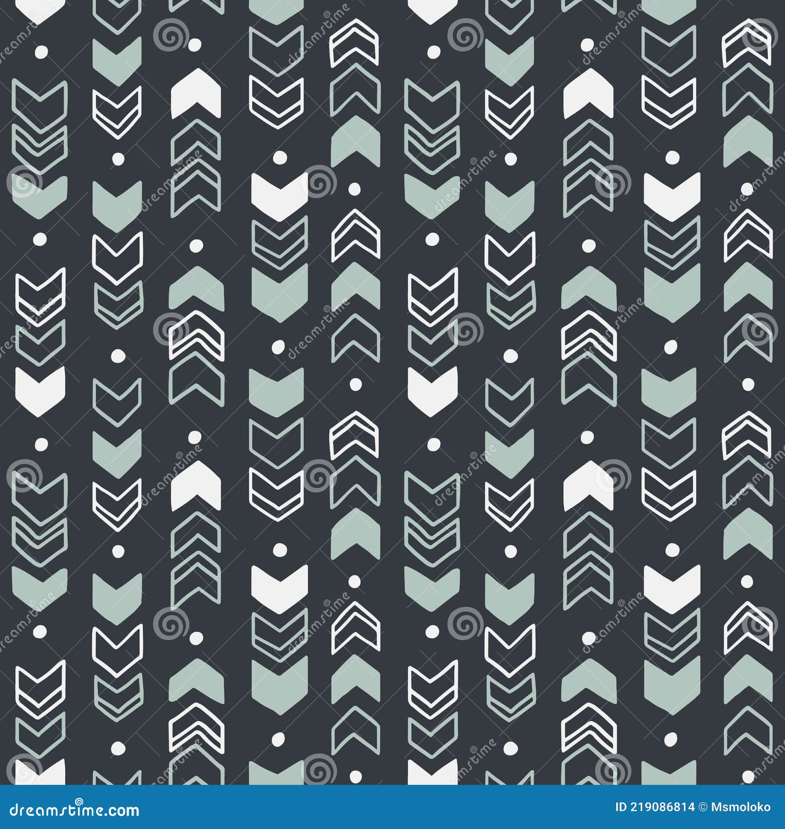 Seamless Hand Drawn Geometric Tribal Pattern. Vector Navajo Design ...