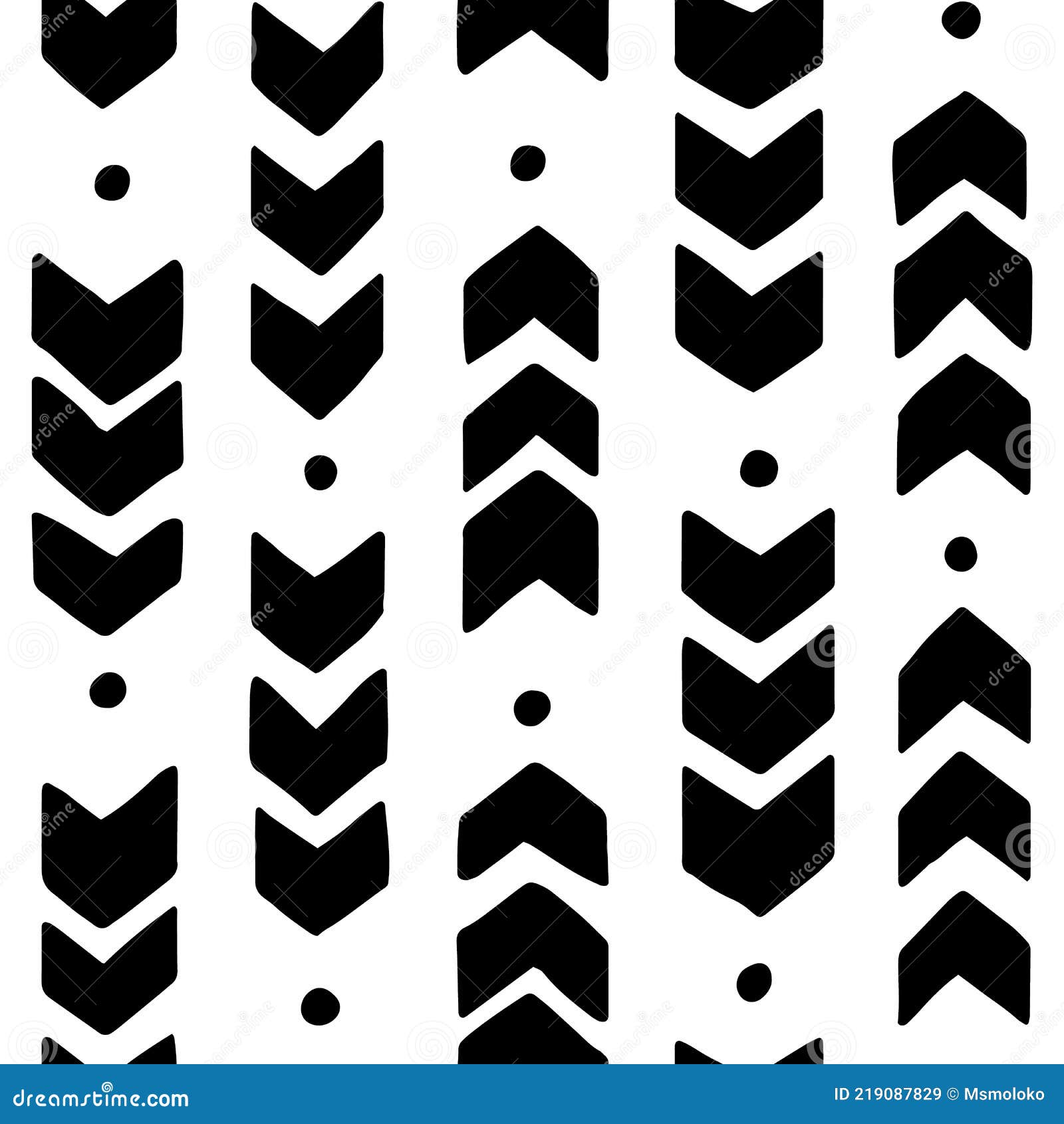 Seamless Hand Drawn Geometric Tribal Pattern. Vector Navajo Design ...