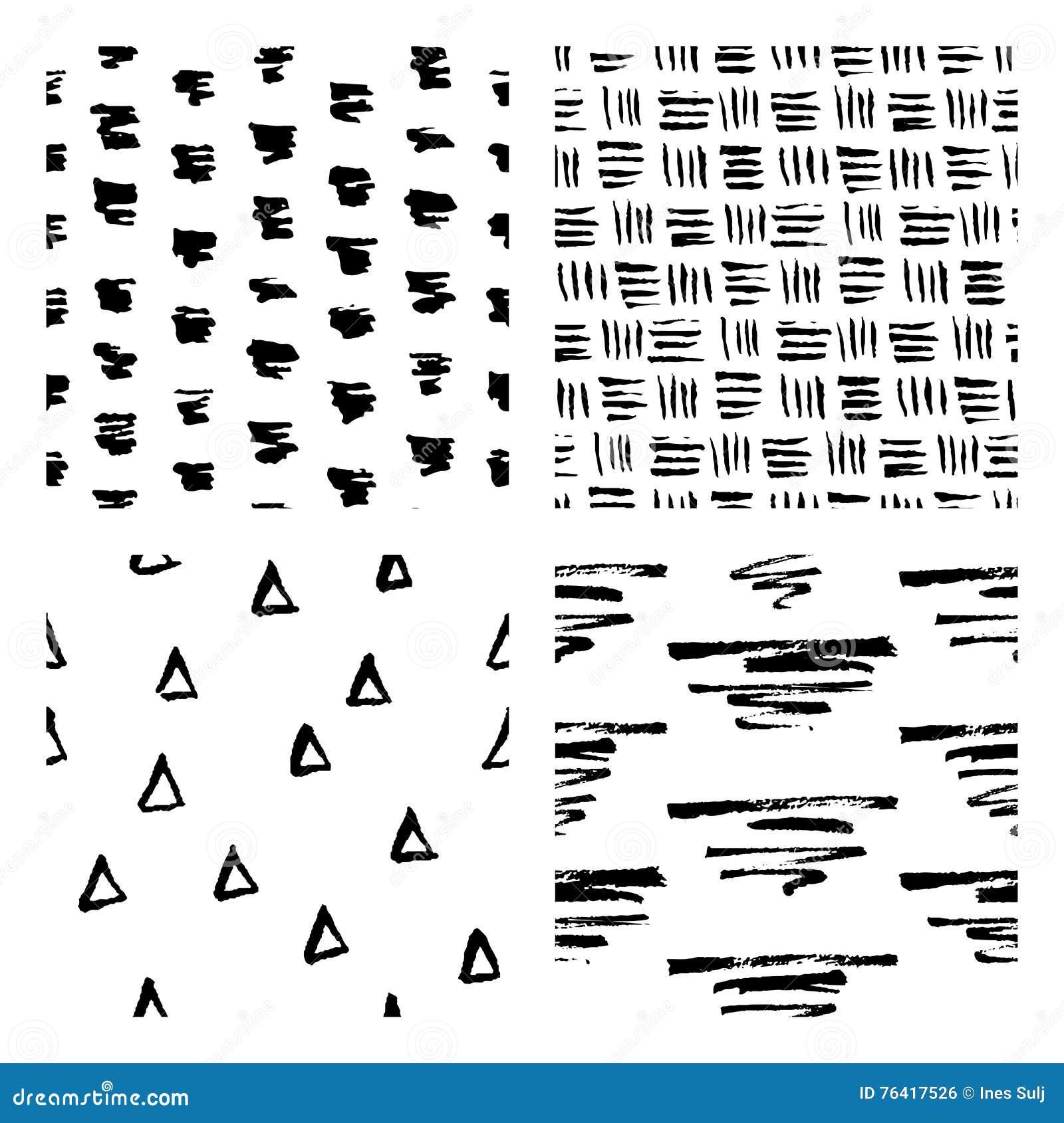 Seamless Hand Drawn Ink Patterns Stock Vector - Illustration of card ...