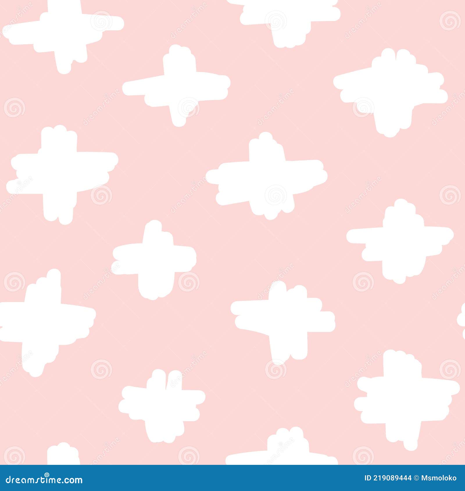 Seamless Hand Drawn Irregular Uneven Pink and White Texture Stock ...