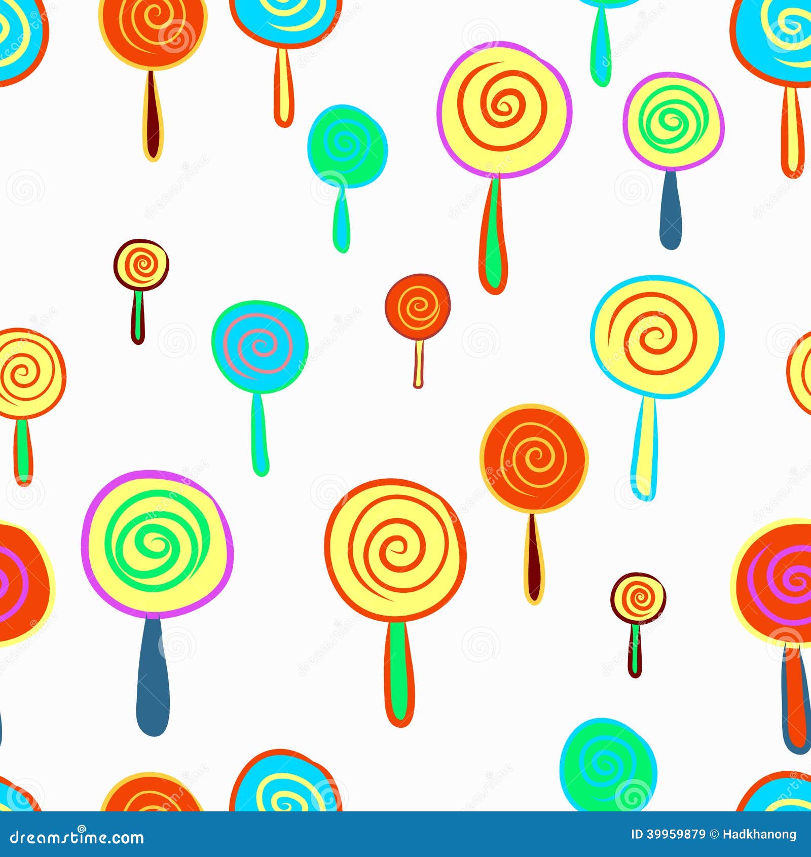 Seamless Hand Drawn of Lollipop Pattern Stock Vector - Illustration of ...