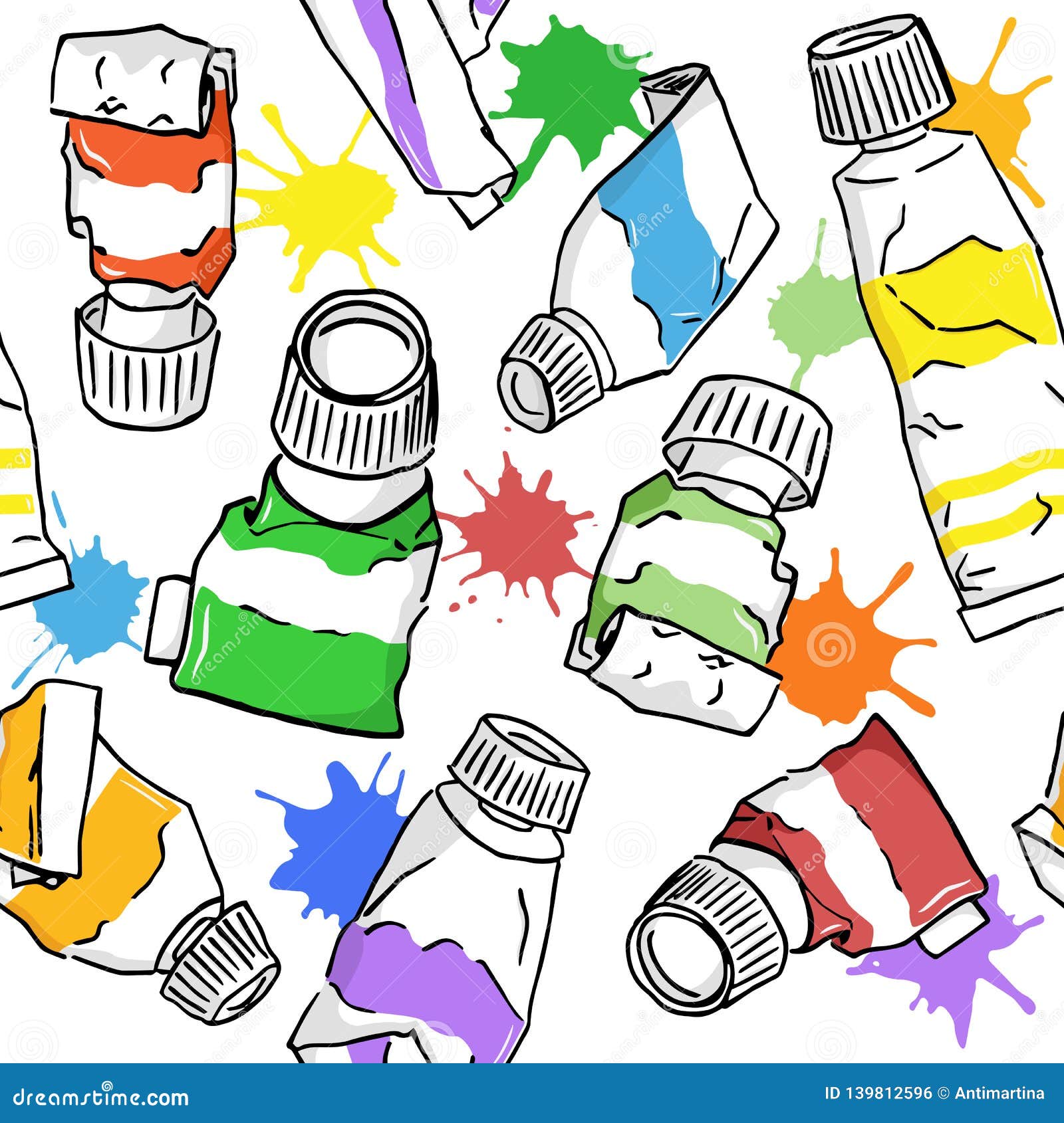 Paint Tube Open And Close Cartoon Vector | CartoonDealer.com #112525469