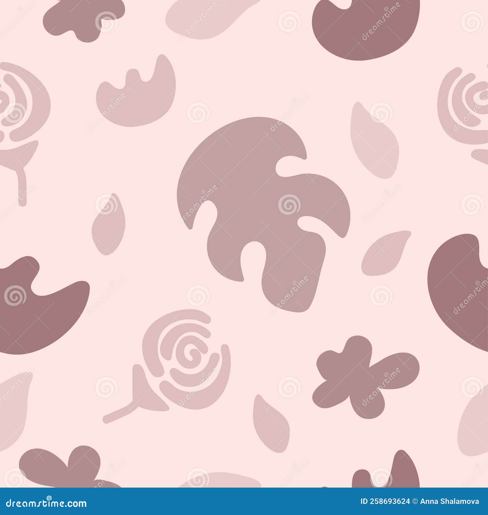 Seamless Hand Drawn Pattern. Abstract Modern Monochrome Shapes and ...