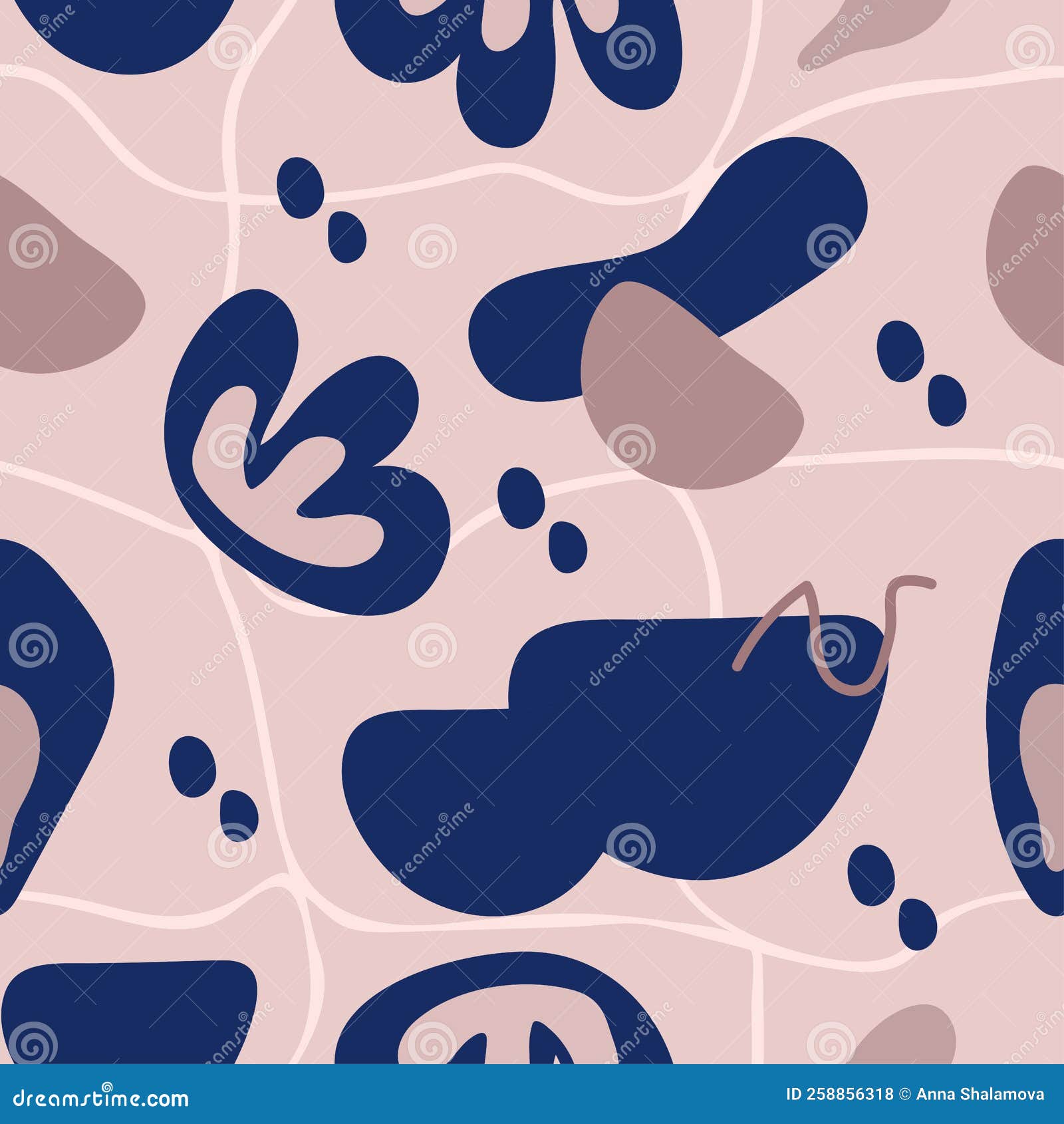 Seamless Hand Drawn Pattern. Abstract Modern Shapes and Objects Stock ...