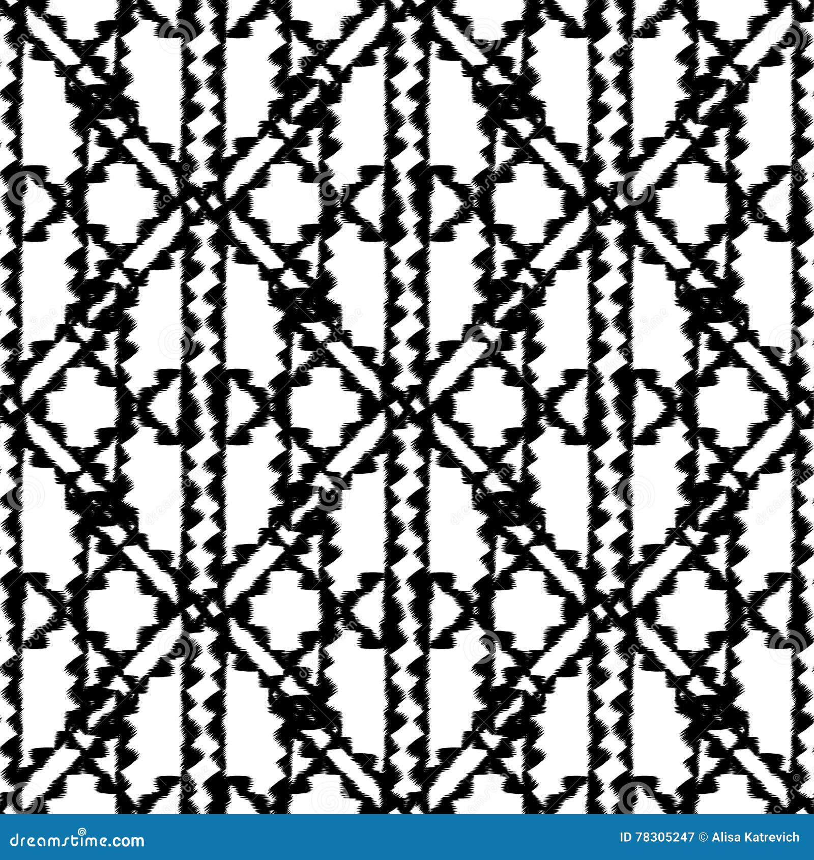 Seamless Hand Drawn Pattern with Black Stripes. Vector Illustration ...