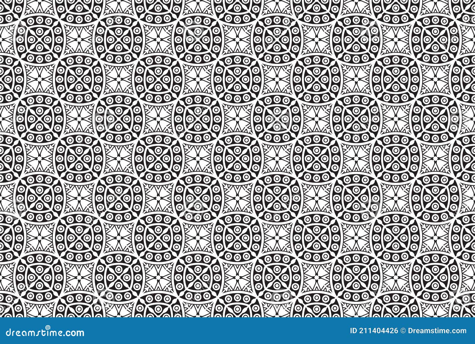 Seamless Hand Drawn Pattern Black and White Stock Illustration ...