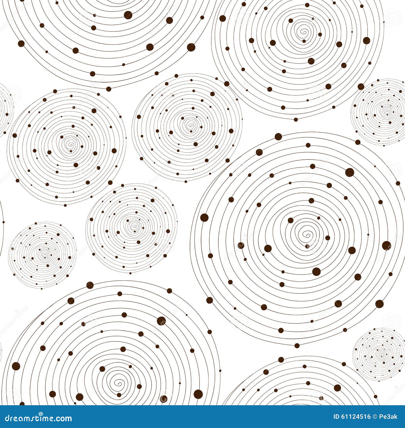 Seamless Hand-drawn Pattern with Gray Spirals. Vector Illustrati Stock Vector - Illustration of ...