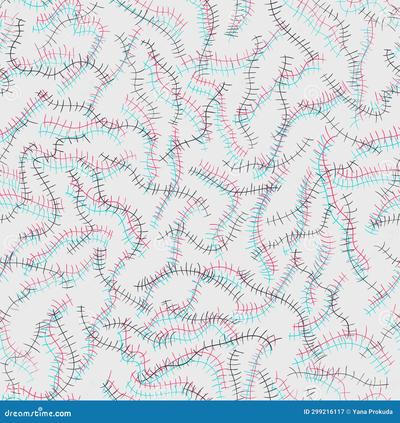 Seamless Hand Drawn Pattern with Line Scars Stock Illustration ...