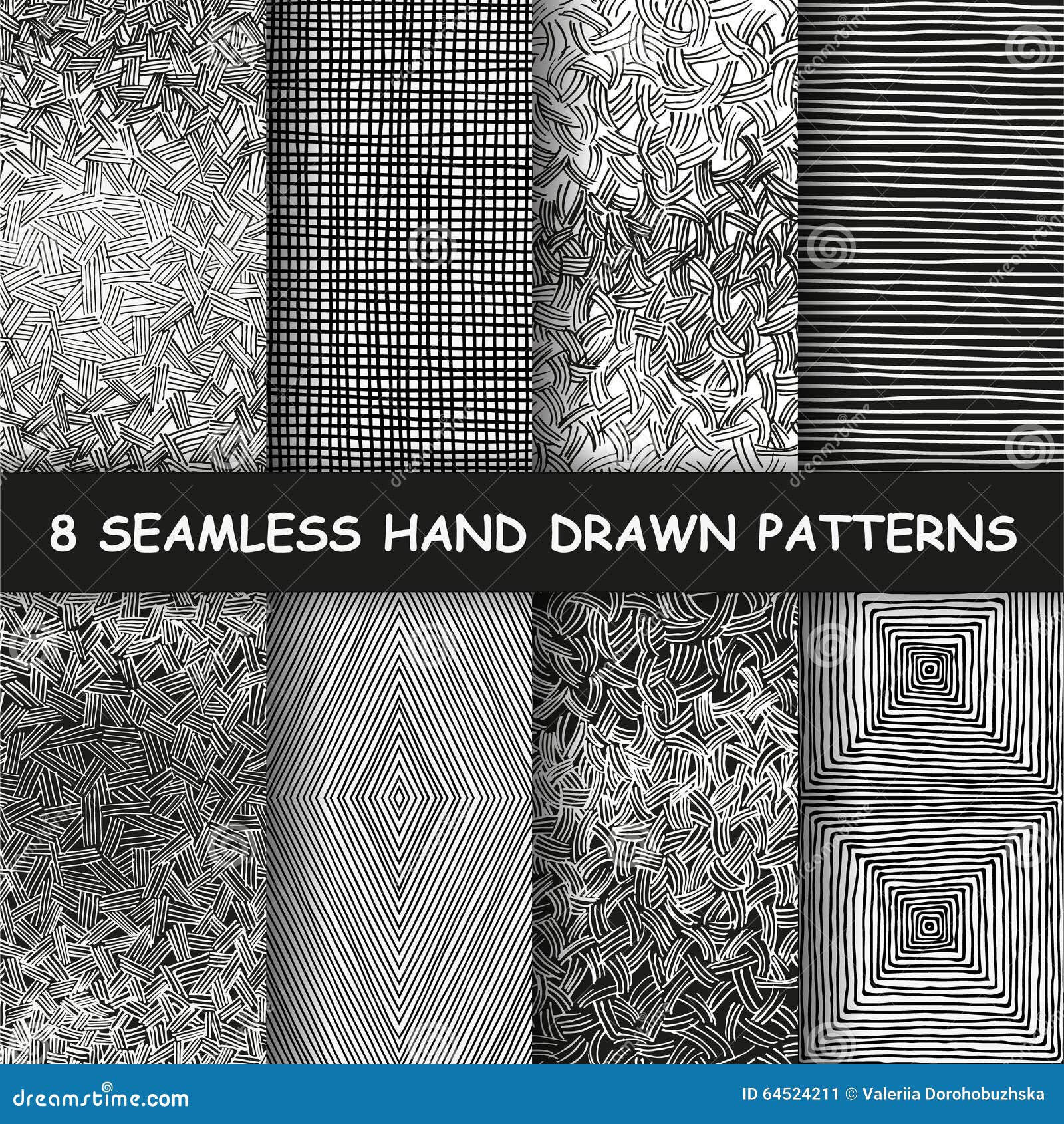 Seamless Hand Drawn Pattern. Stock Vector - Illustration of design ...