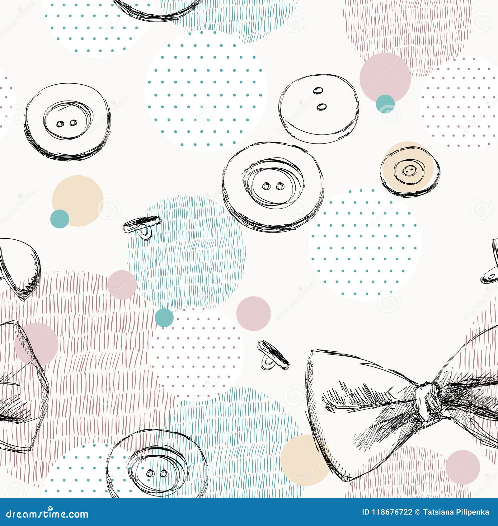 Pattern with buttons. stock vector. Illustration of fashion - 118676722