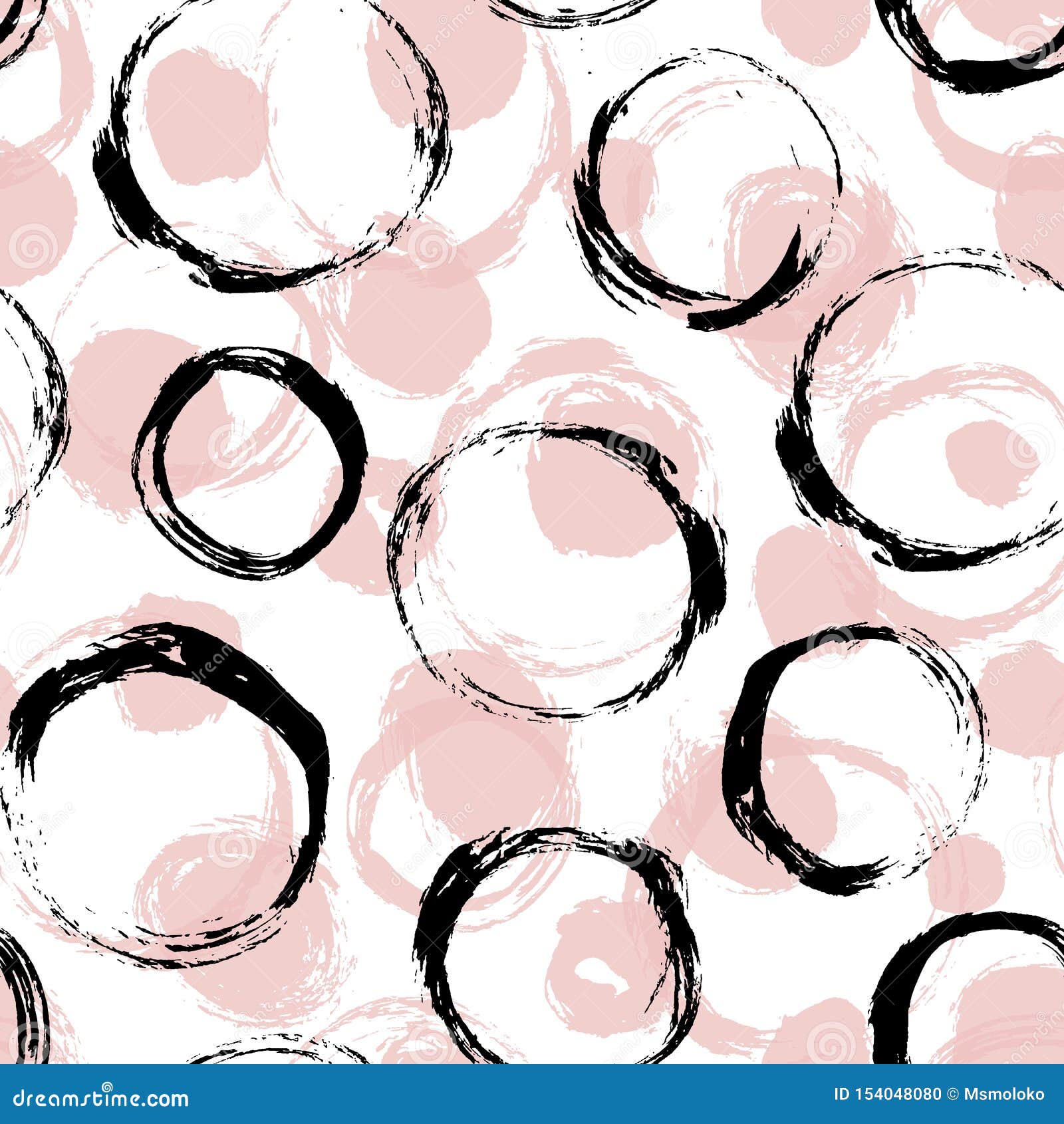 Seamless Pattern with Distressed Dry Brush Circles and Spots Stock ...