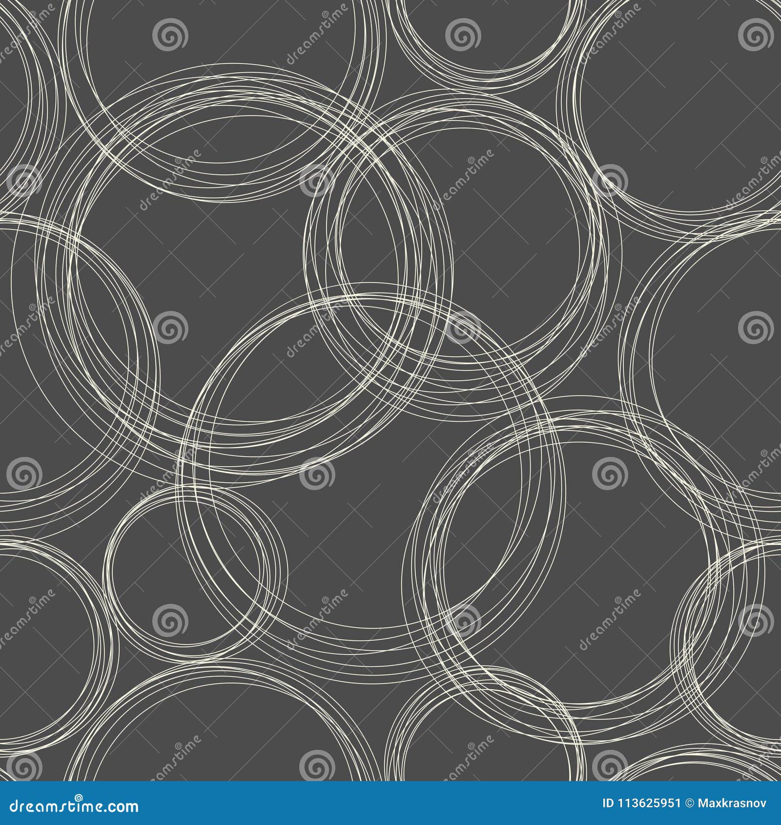 Seamless Hand Drawn Scribble Circles. Stock Vector - Illustration of ...
