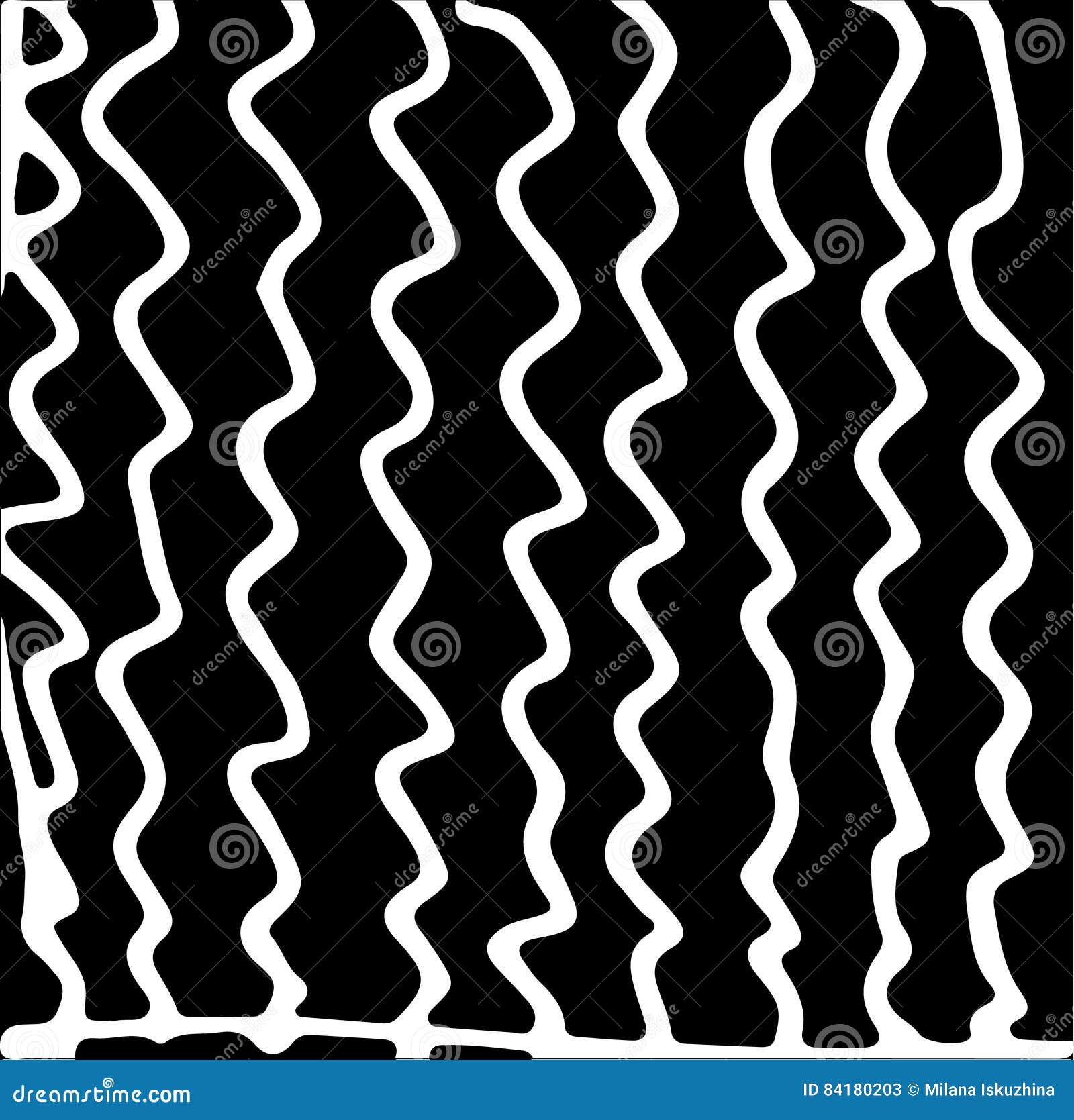 Seamless Hand Drawn Striped Pattern. Black and White Stock Illustration ...