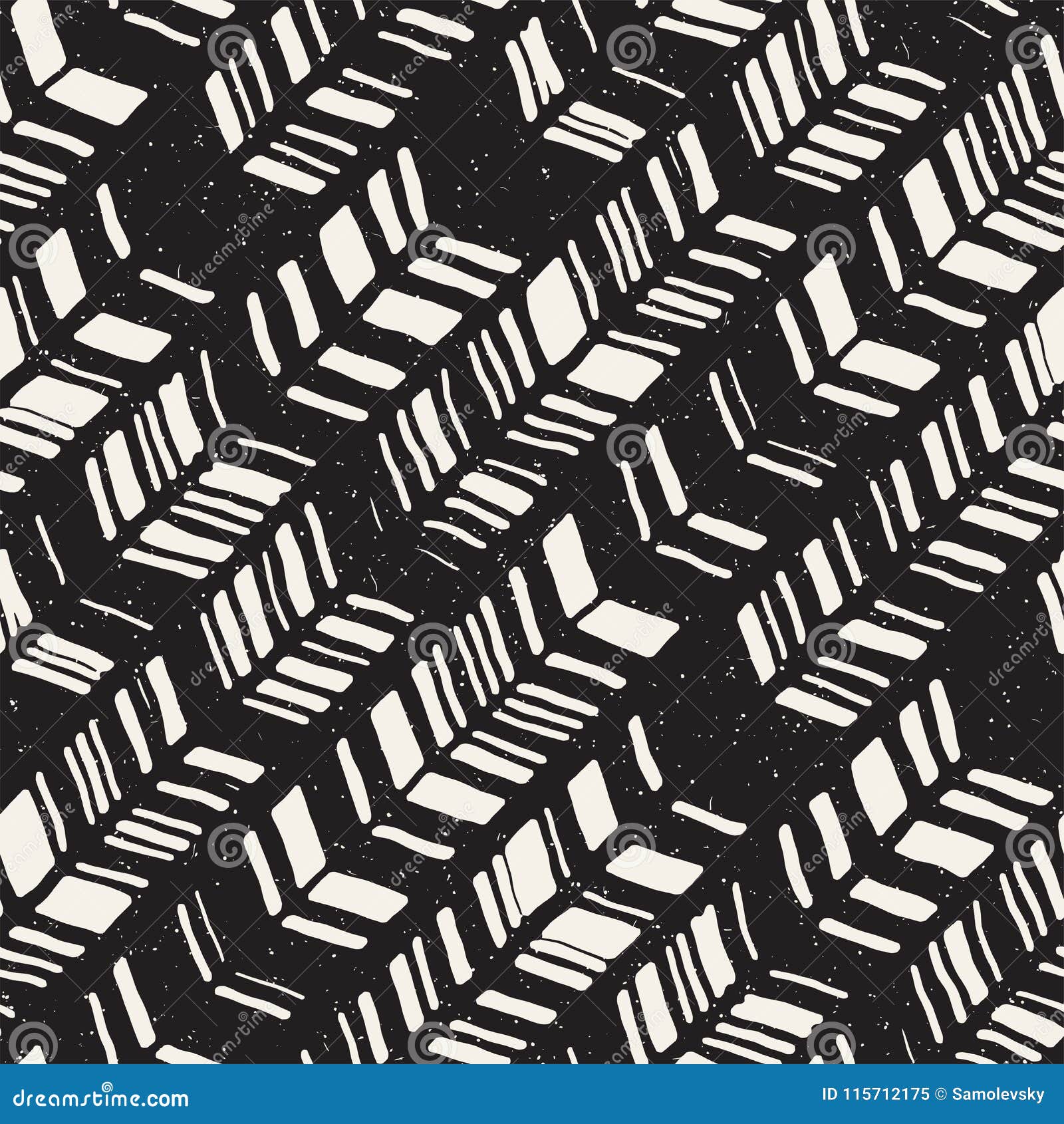 Seamless Hand Drawn Style Chevron Pattern in Black and White. Abstract ...