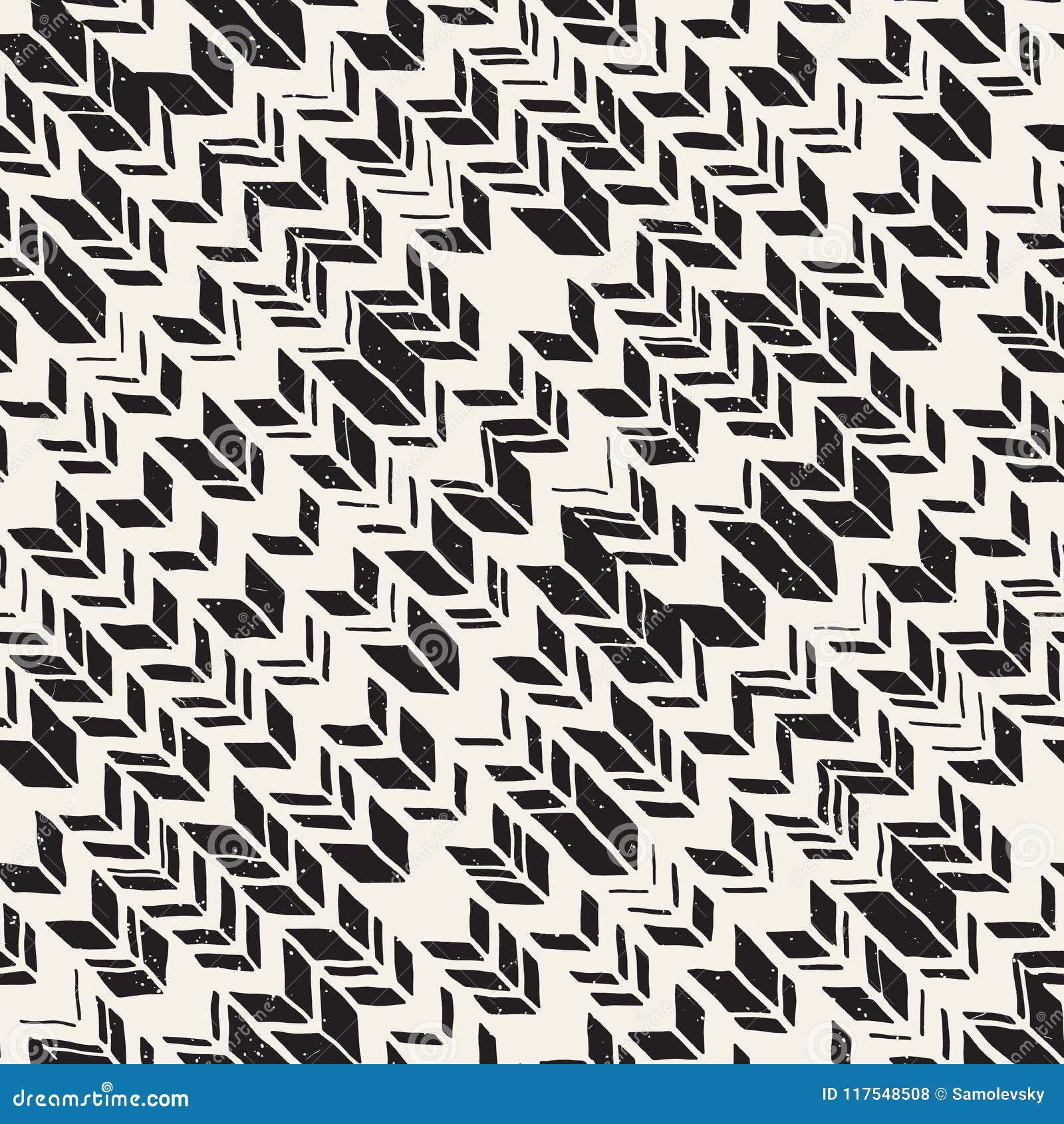 Seamless Hand Drawn Style Chevron Pattern in Black and White. Abstract ...