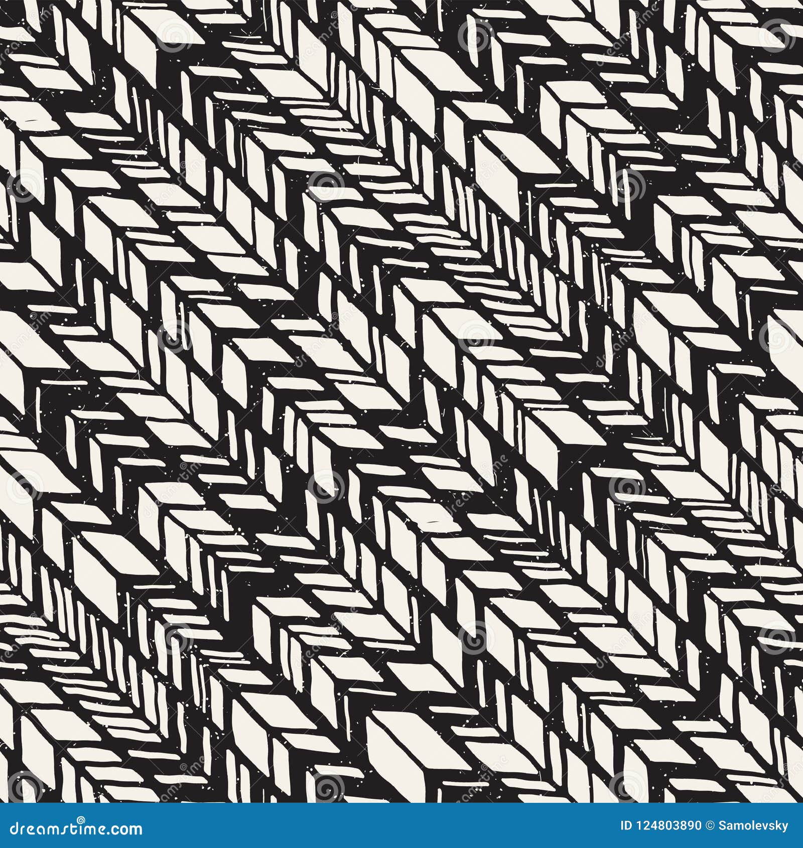Seamless Hand Drawn Style Chevron Pattern in Black and White. Abstract ...