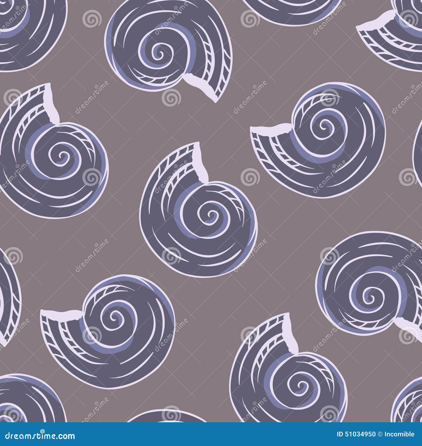 Seamless Hand Drawn Texture of Shells. Vector Stock Vector ...