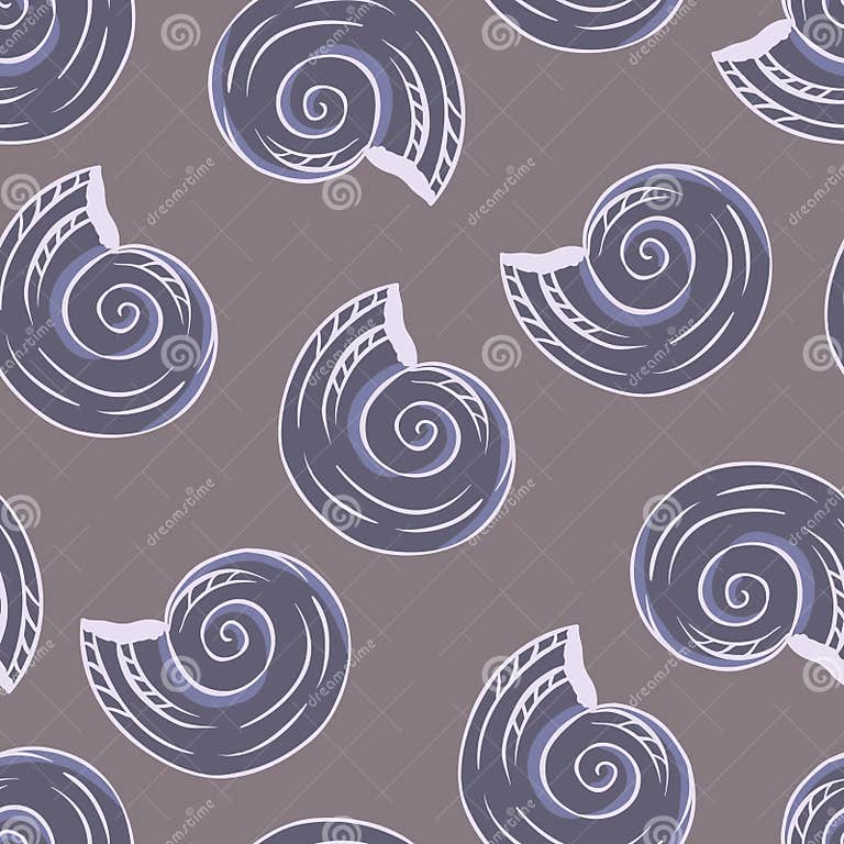 Seamless Hand Drawn Texture of Shells. Vector Stock Vector ...