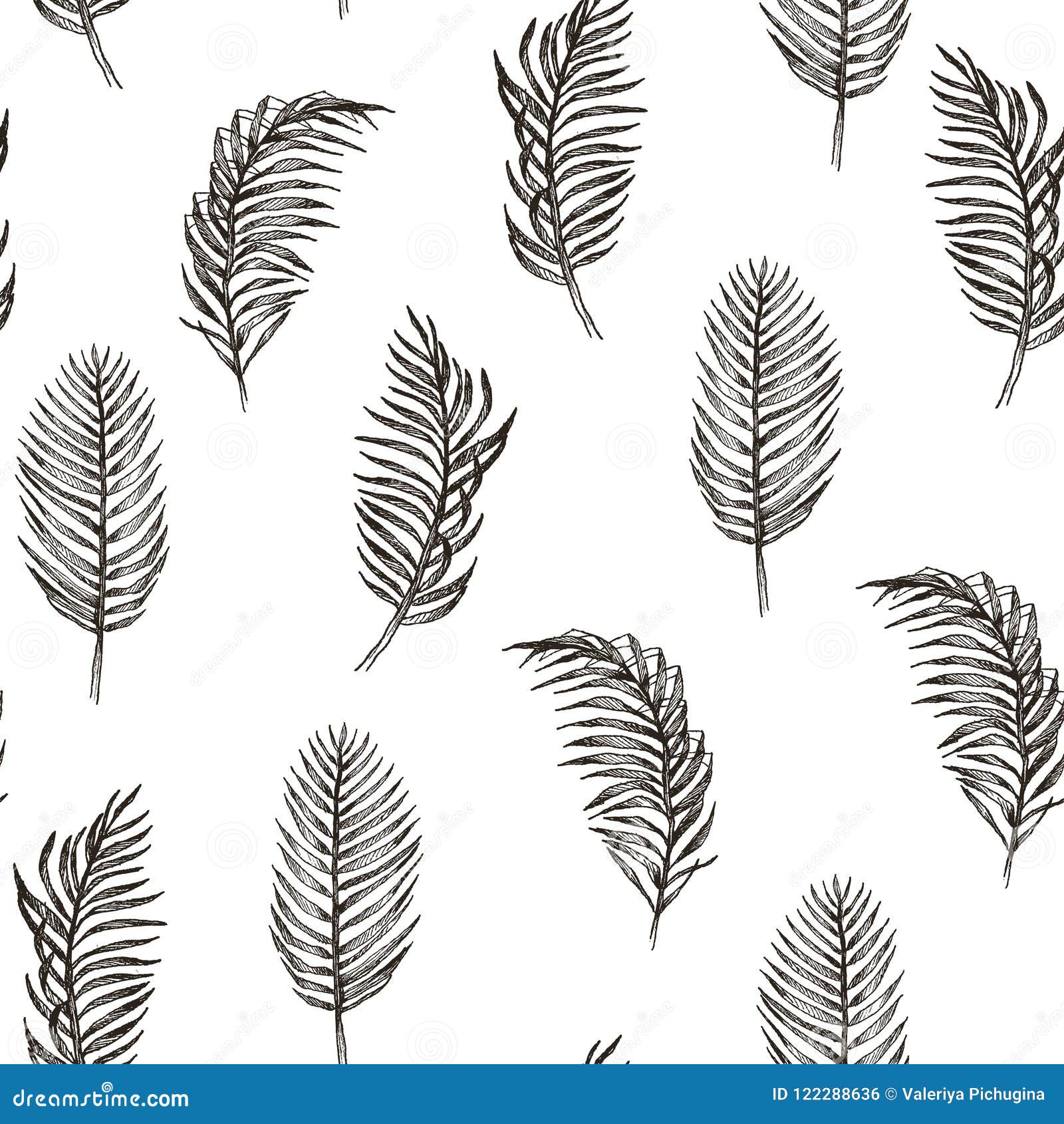 Tropic Plants Floral Seamless Jungle Pattern Print Vector Background