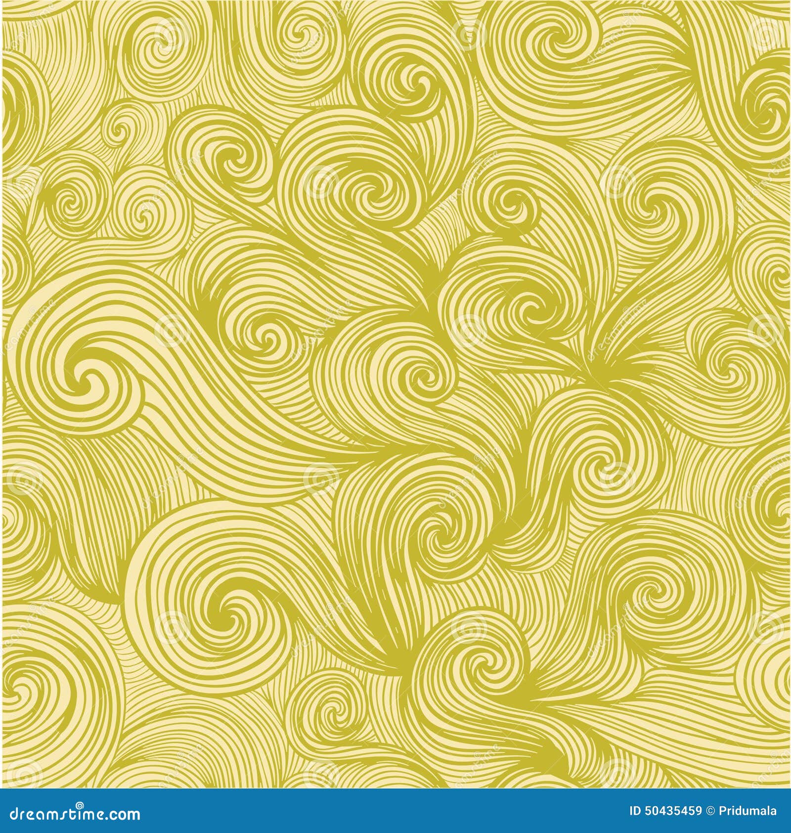 Seamless Hand-drawn Waves Texture. Stock Vector - Illustration of ...