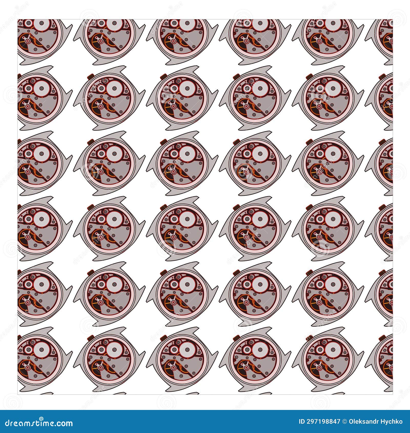 Seamless Hand Watch Pattern Vector Illustration Stock Illustration ...