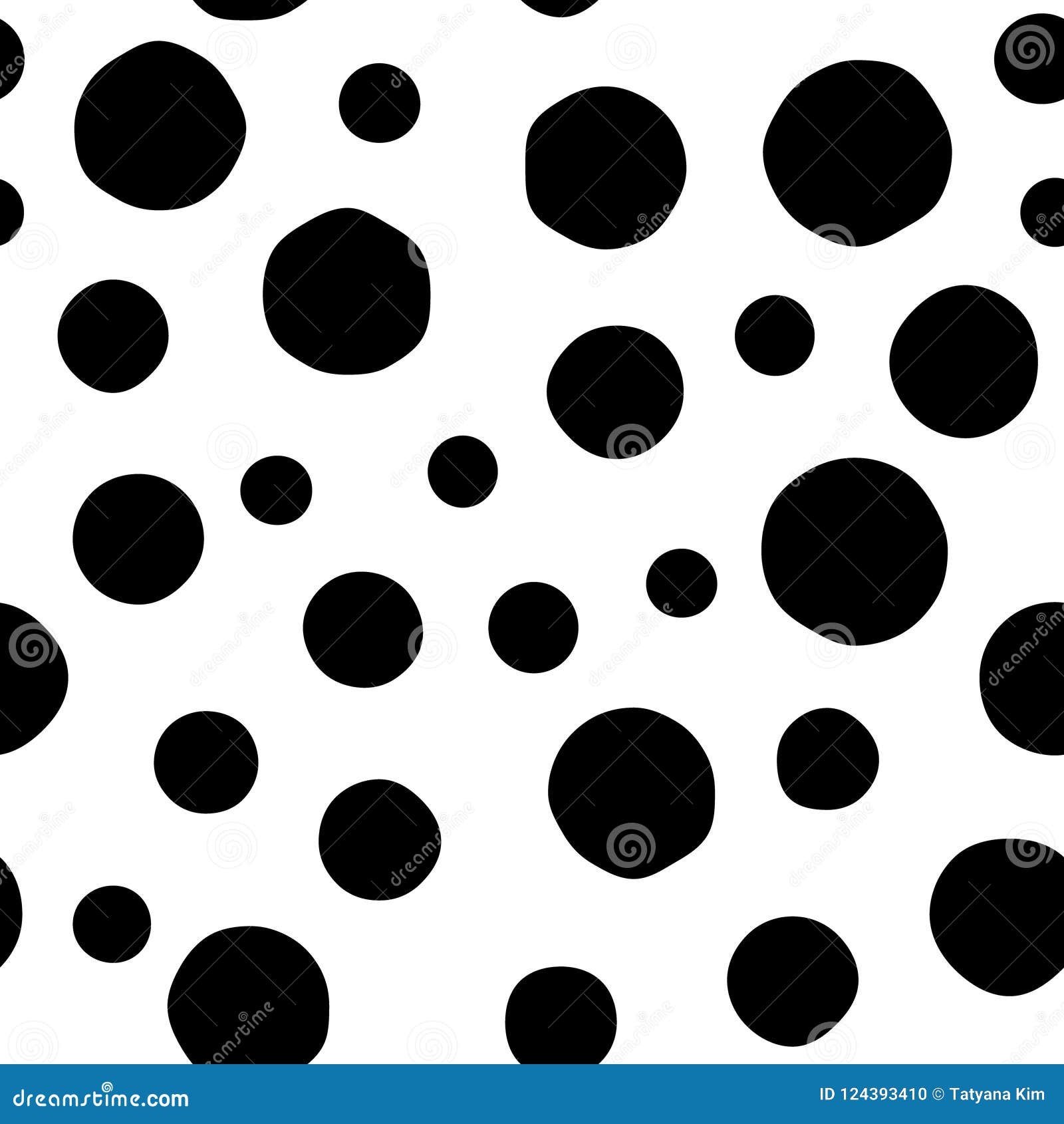 Seamless Handmade Vector Background. Many Circles of Different Sizes ...