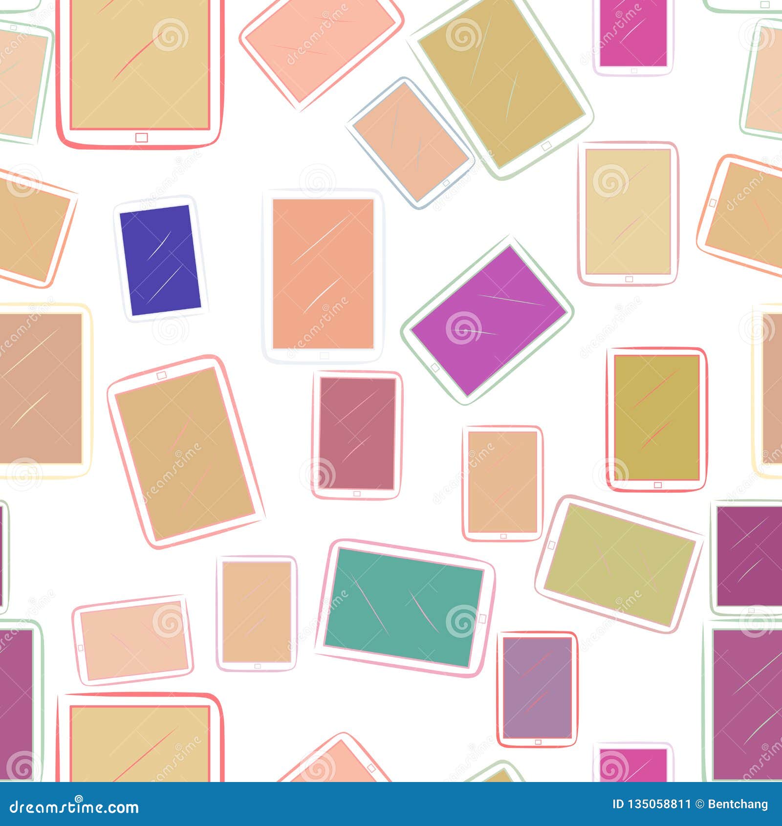 Seamless Handphone or Mobilephone Abstract, Hand Drawn Texture ...