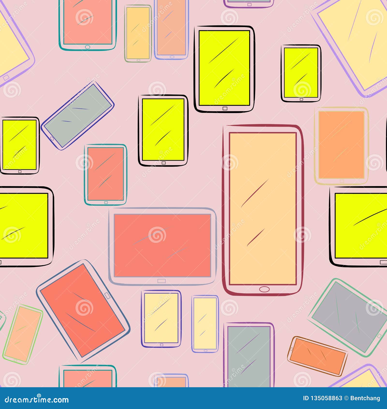 Seamless Handphone or Mobilephone Illustrations Background Abstract ...